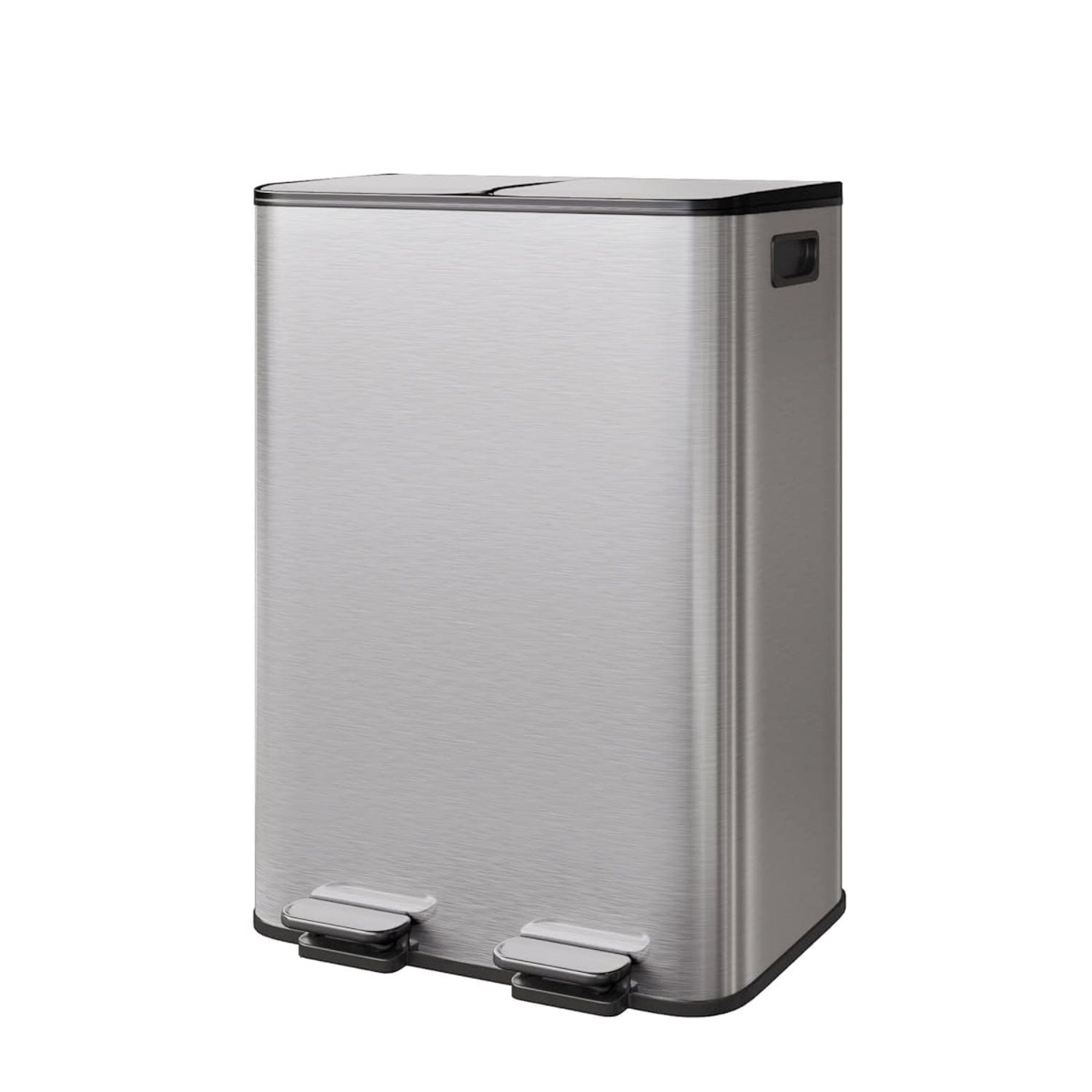 Garvee Stainless Steel Double Trash Can with Lid- Step-on Design- 2 x ...
