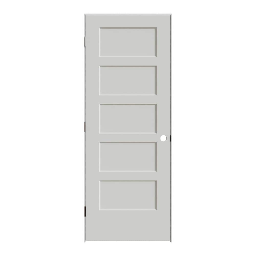 Masonite 30-in x 80-in Primed Solid core 5-panel Right hand Smooth ...