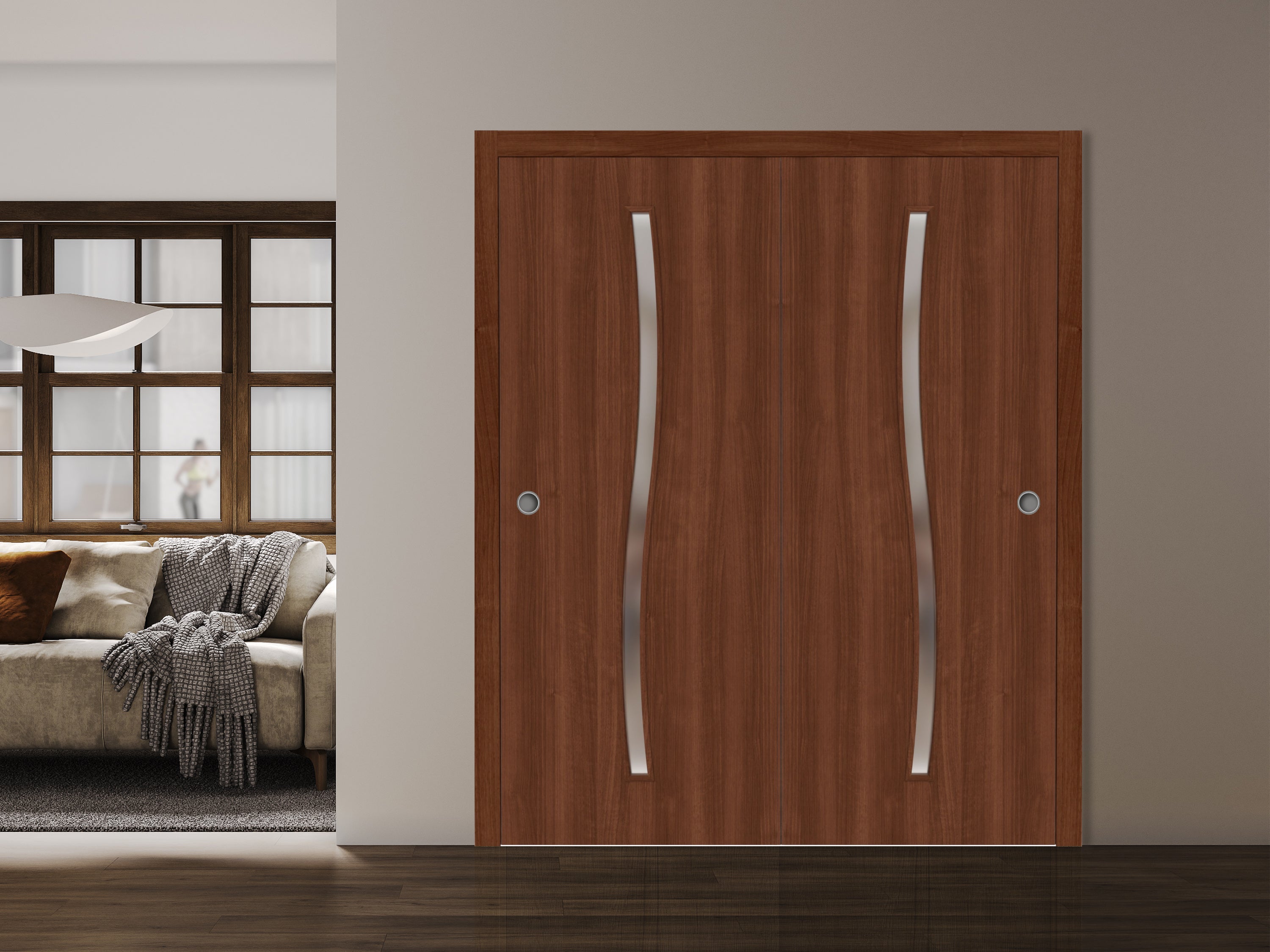 SARTODOORS Slab Door Panel 28 x 84 in - LUNO 2003 Walnut - Wood Veneer ...