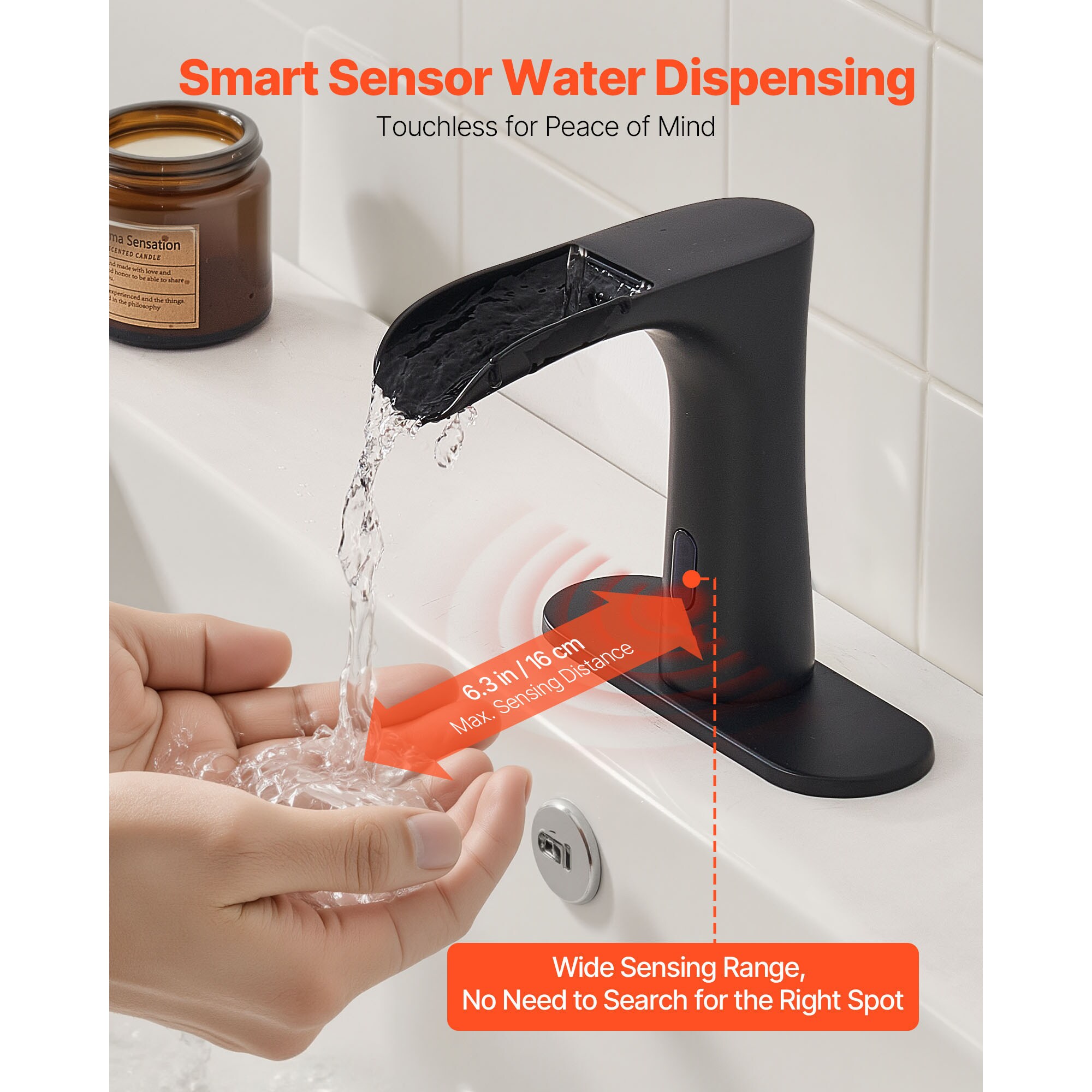 GIVIMO Matte Black Touchless Bathroom Sink Faucet with Electronic ...