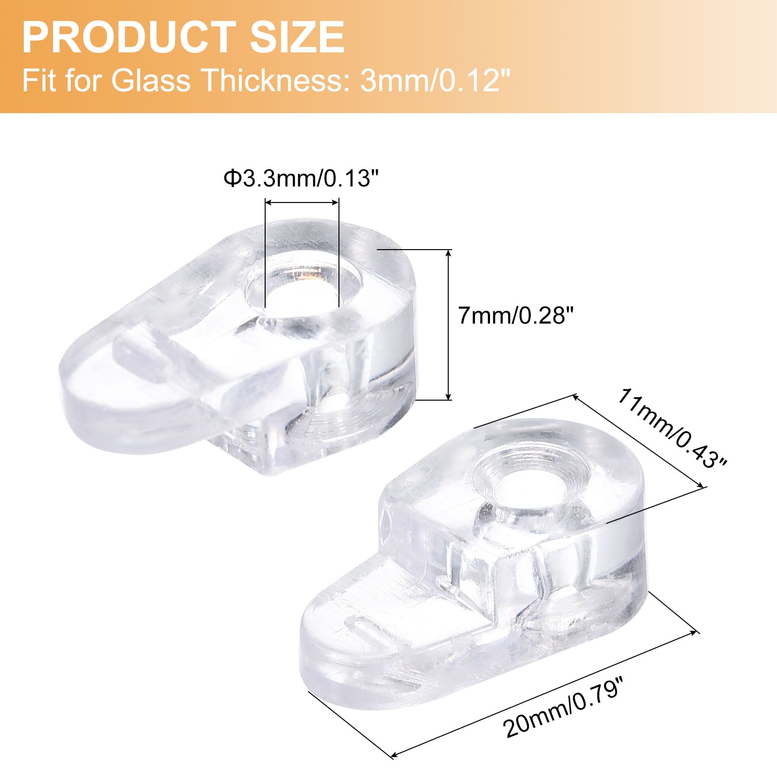 Unique Bargains 30 Sets Glass Retainer Clips Kit 20mm Plastic Glass ...
