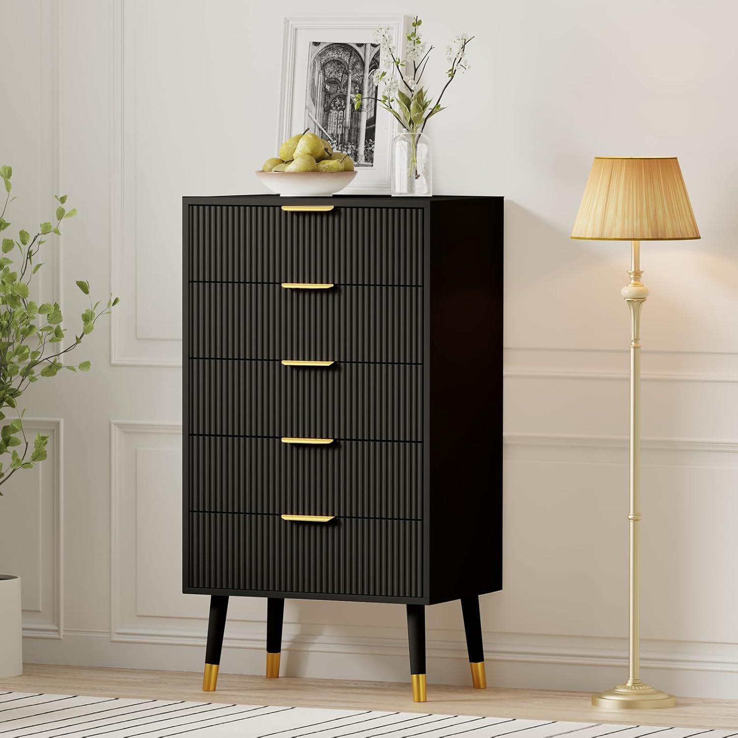 Garvee Modern 5 Drawer Dresser for Bedroom Closet Dressers Chest of ...