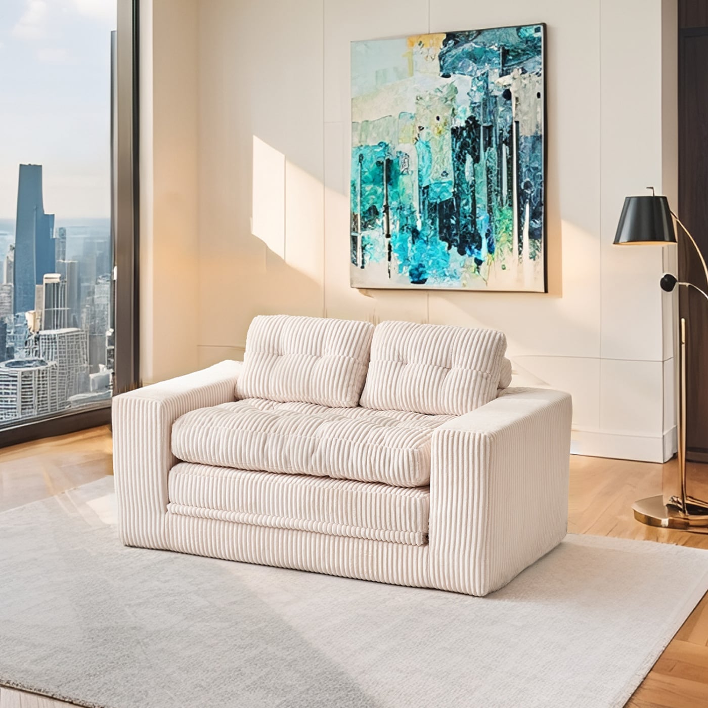 Streamdale Furniture Streamdale Loveseat Sofa Bed with Memory Foam and ...