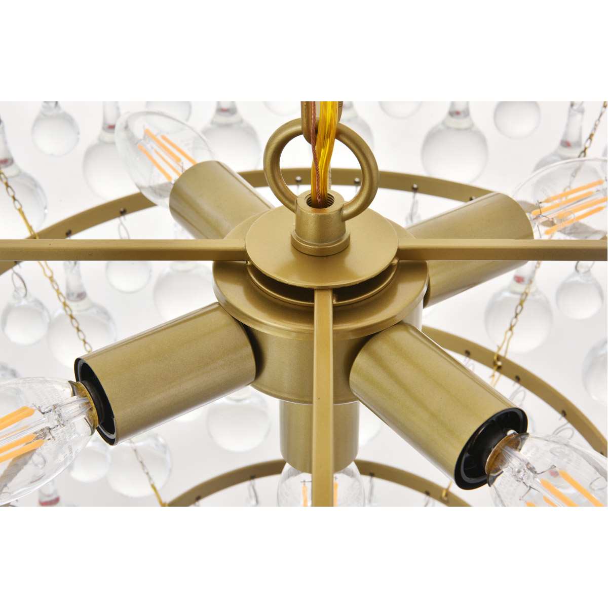Elegant Lighting Living District LD5016D17BR Kora 5 Light 17 inch Brass Pendant Ceiling Light in ...