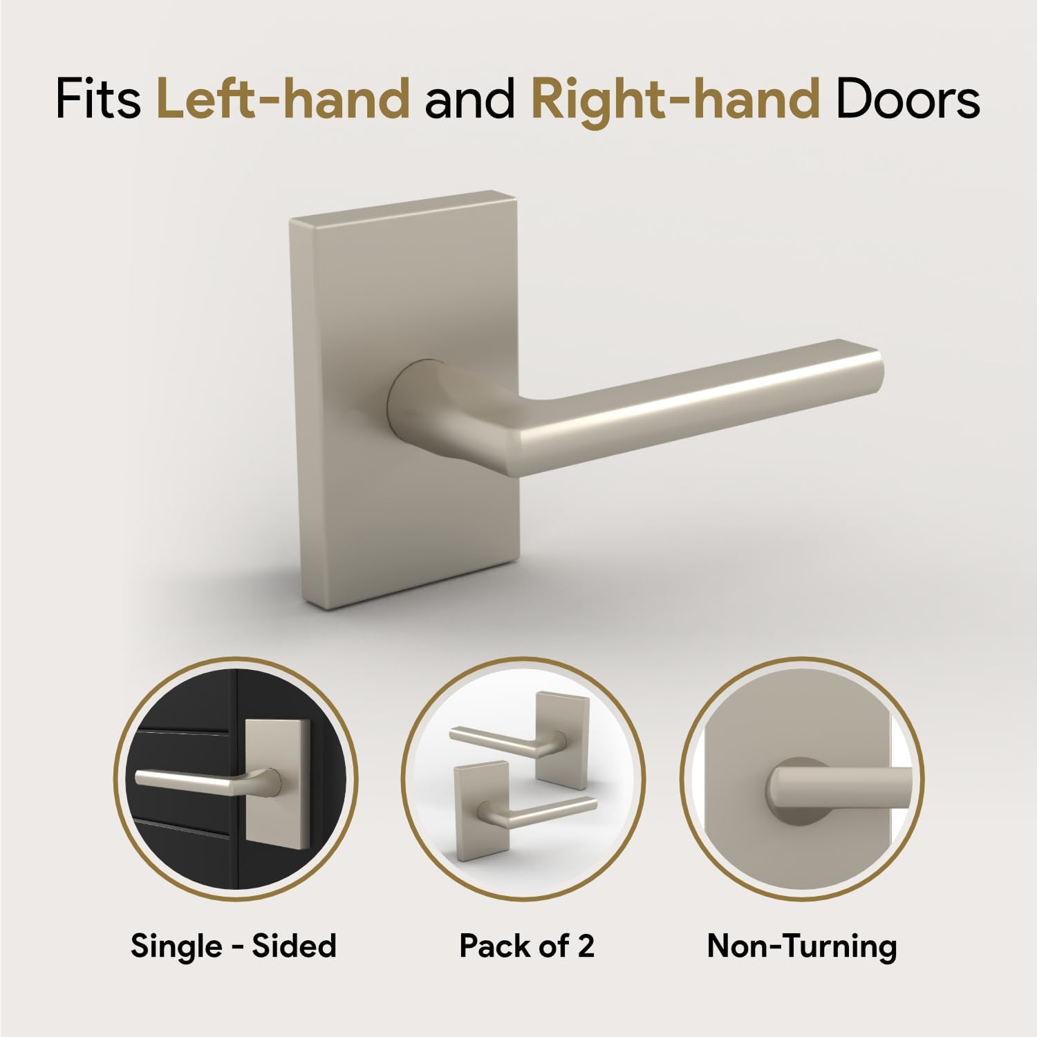 Mega Handles Glamor Dummy Lever - Door Handle Set for Closet or French ...