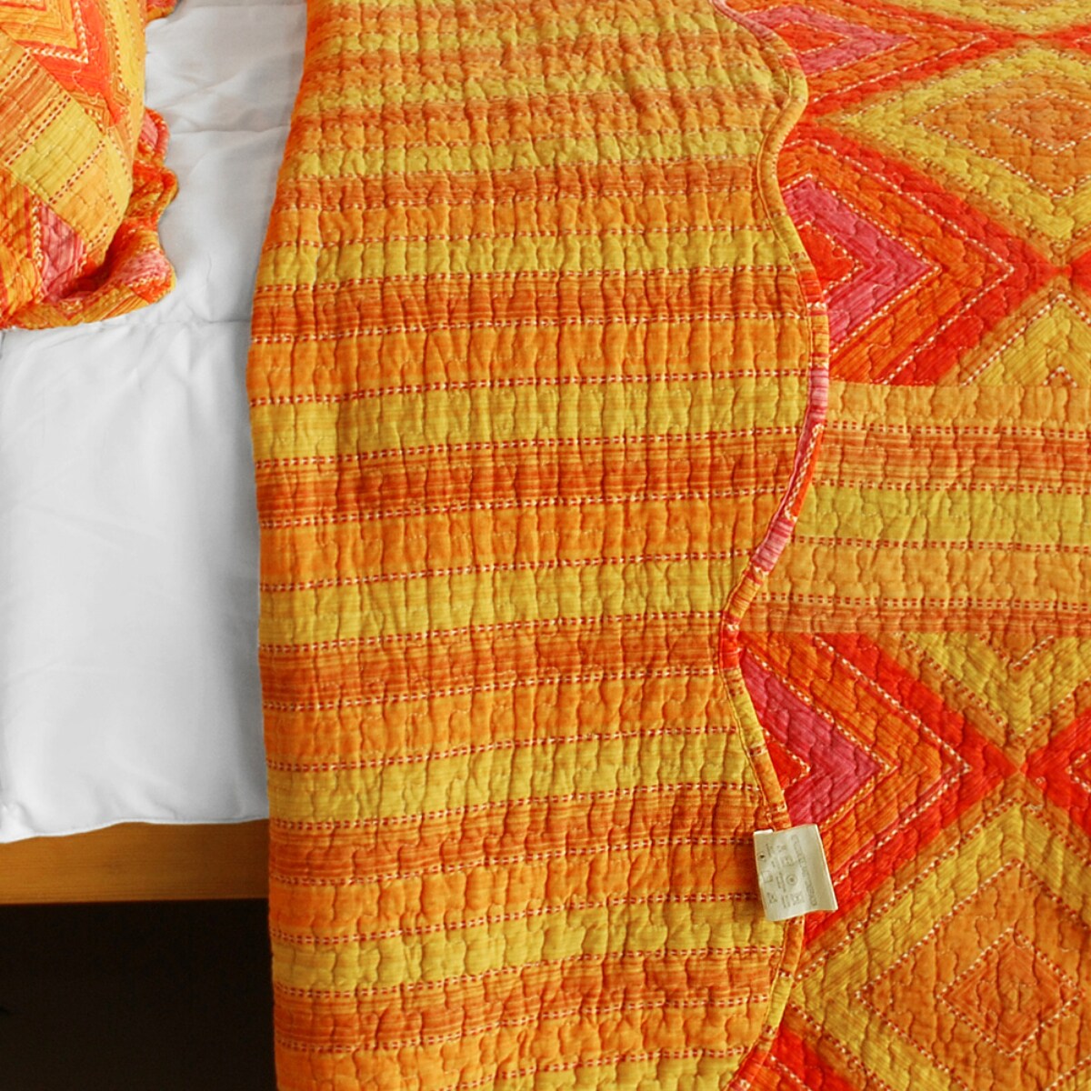 Slickblue 3-Piece Orange and Yellow Full/Queen Cotton Vermicelli ...