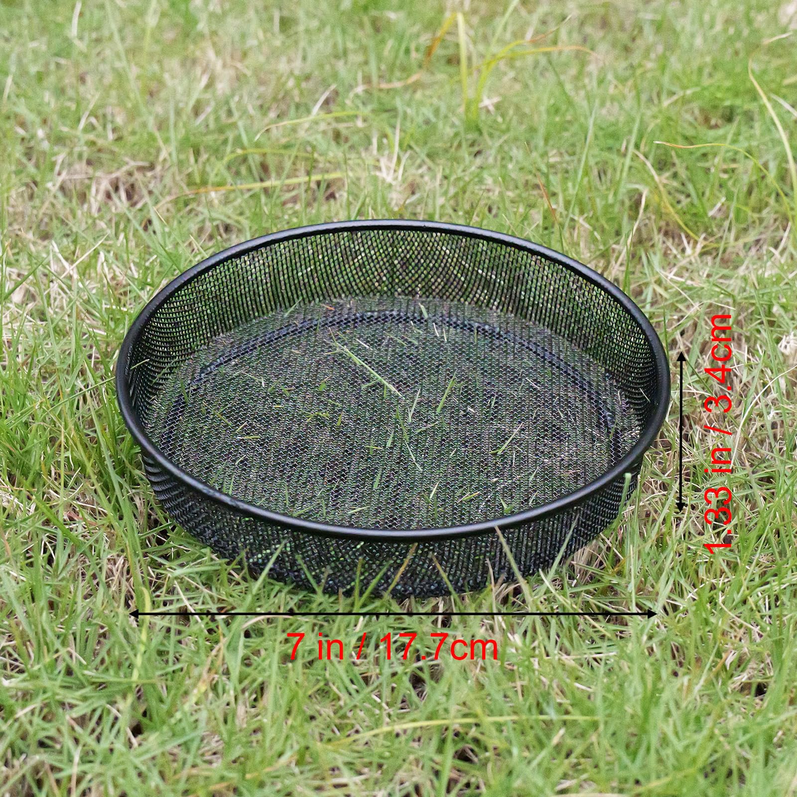 Afoxsos 2pcs Metal Round Bird Feeder Trays 7 in L x 7 in W x 1.33 in H ...