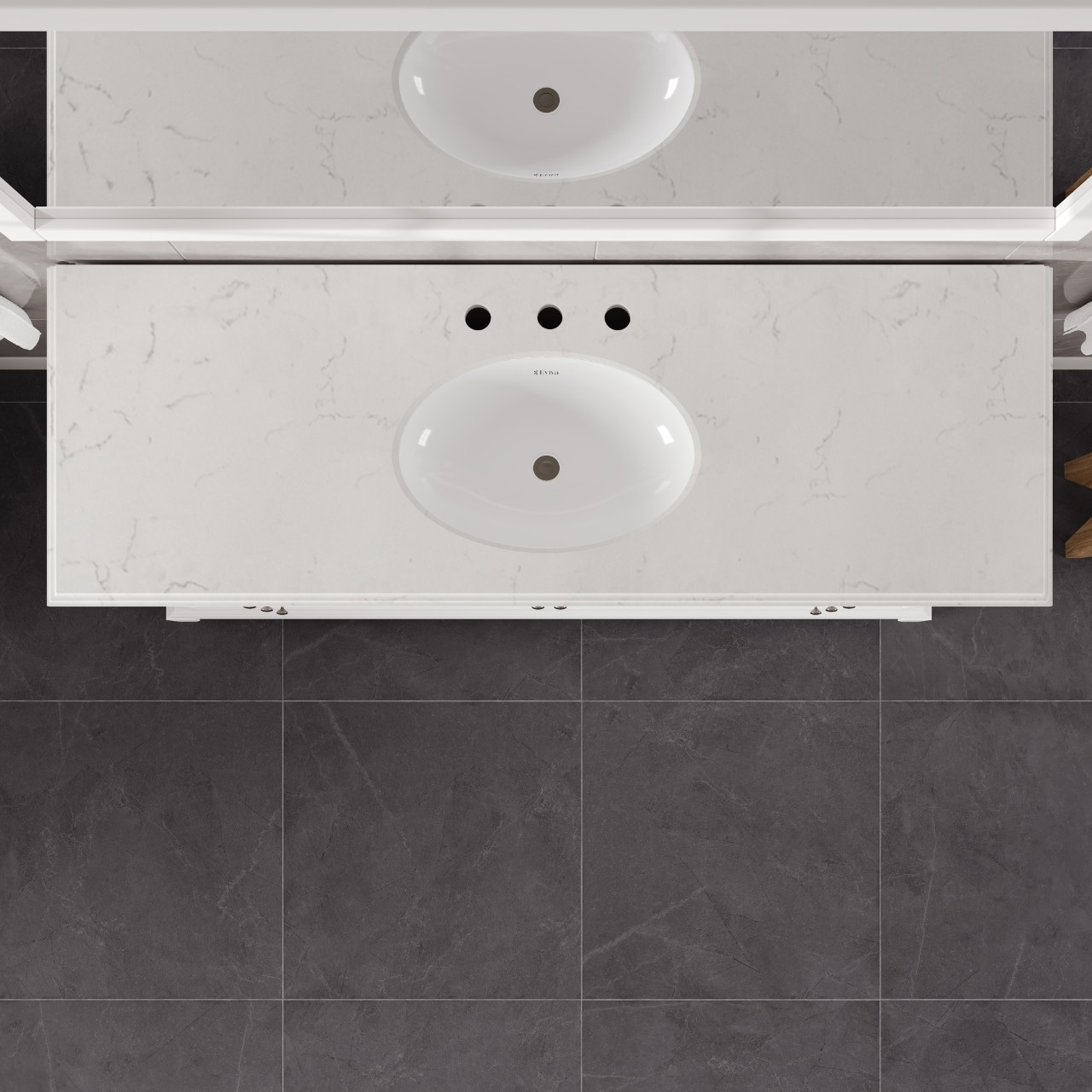 Eviva Elite Stamford 60-in White Undermount Single Sink Bathroom Vanity ...