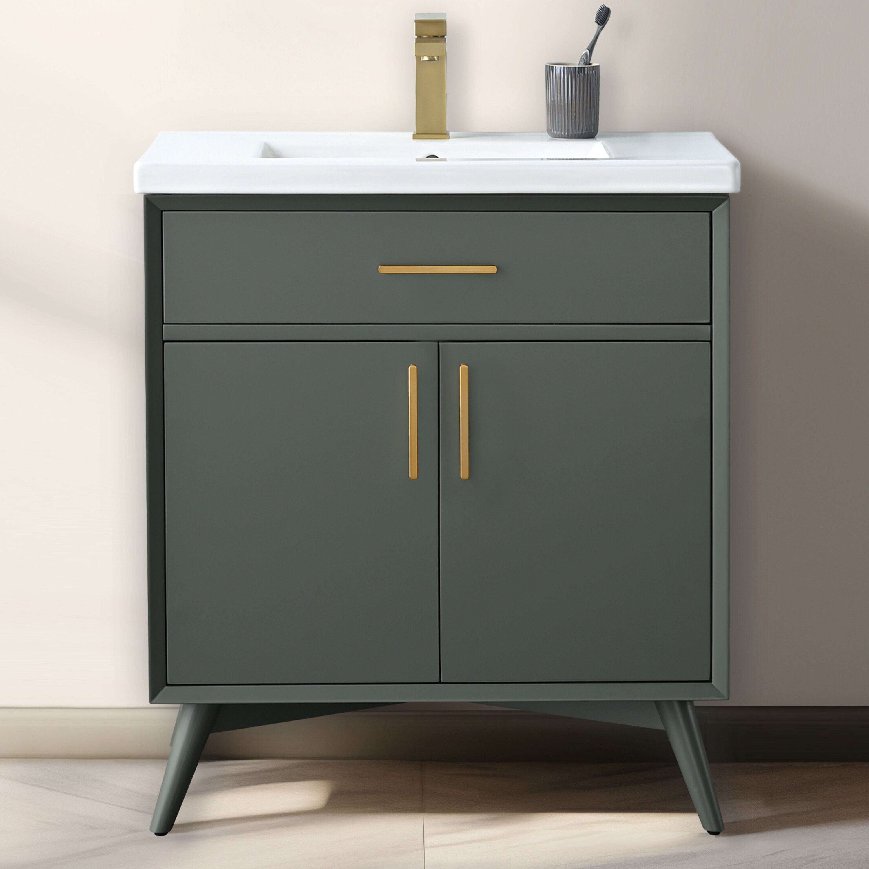 Sudio Design NOLAN 30-in Vintage Green Single Sink Bathroom Vanity with ...