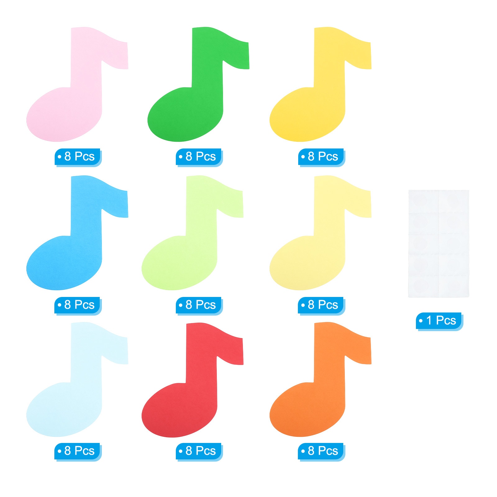 PATIKIL Musical Note Cutouts 72pcs Paper Symbol Colorful Musical Symbol ...