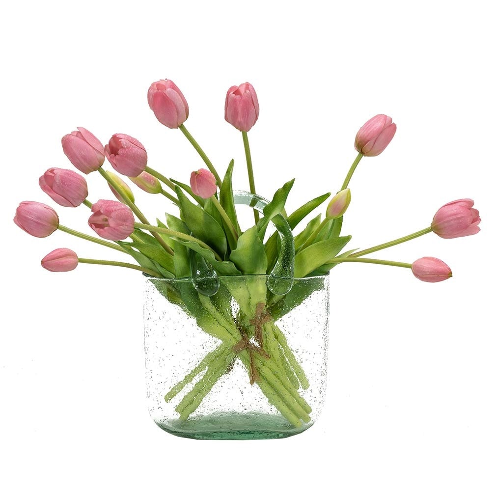SenQWFa 15pcs Artificial Tulips Real Touch Latex Flowers Light Purple ...
