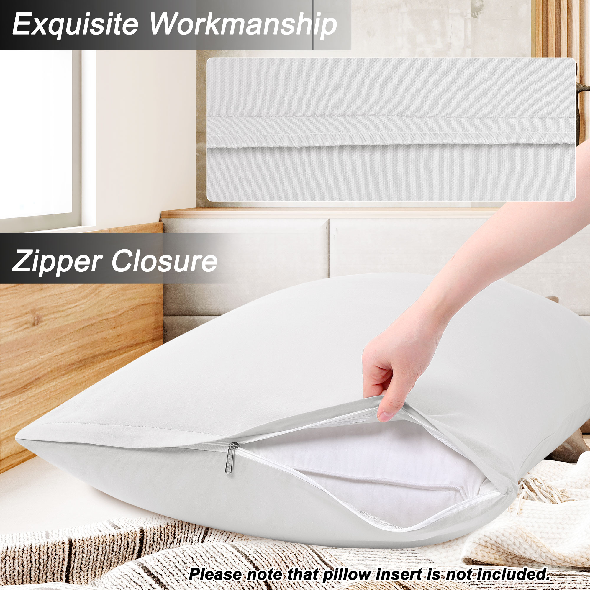 Unique Bargains Egyptian Cotton Body Pillow Cover Soft 300 Thread Count ...