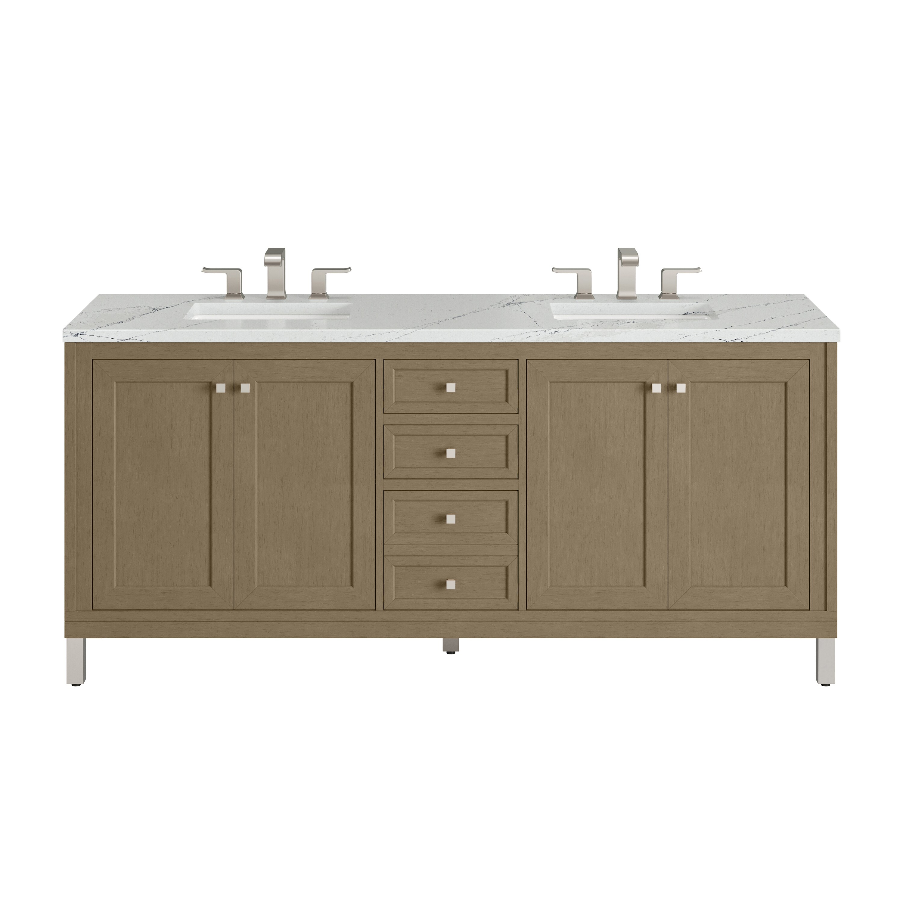 James Martin Vanities Chicago 72-in Walnut Whisper Undermount Double ...