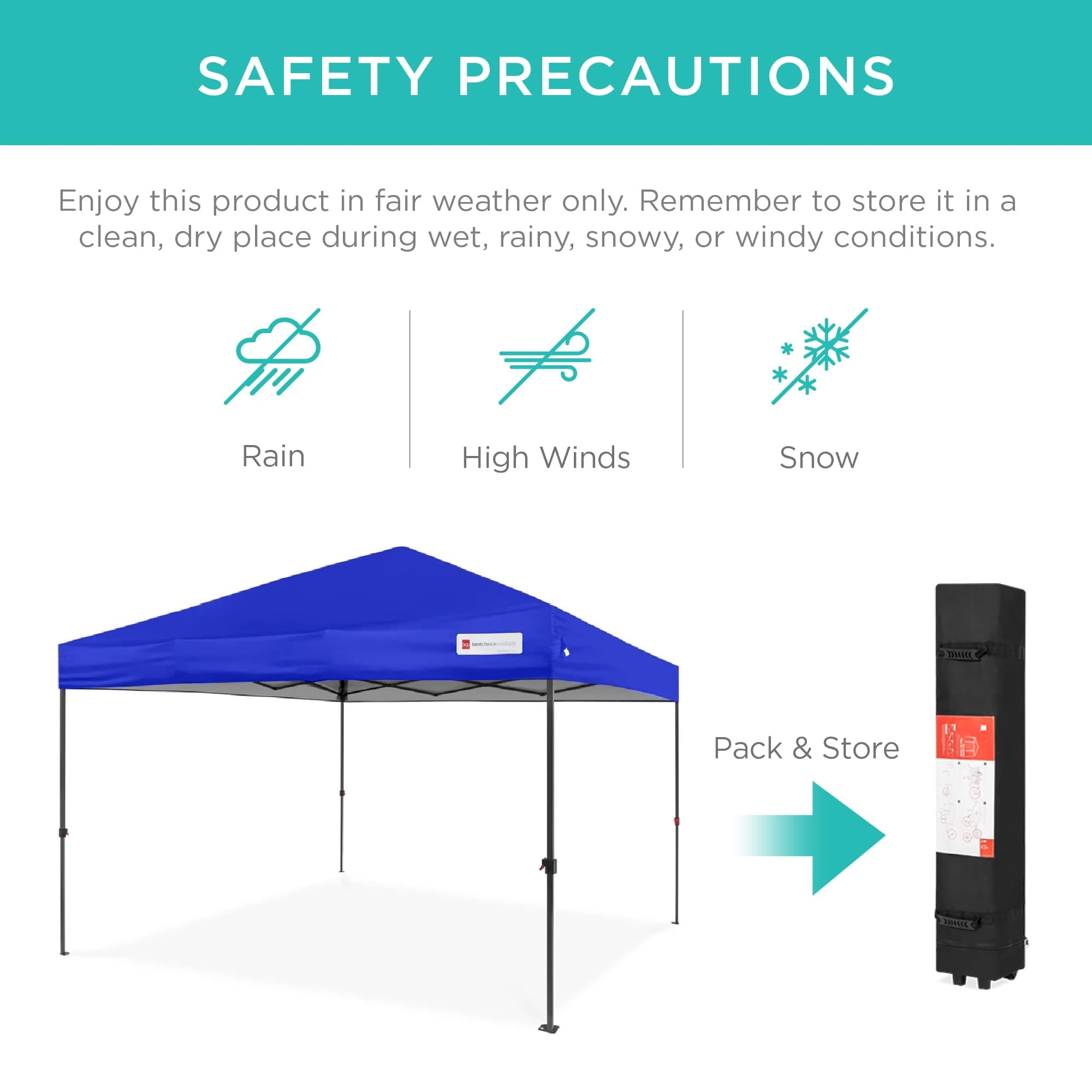 Best Choice Products 10x10ft Easy Setup Pop Up Canopy w/ 1-Button Setup ...