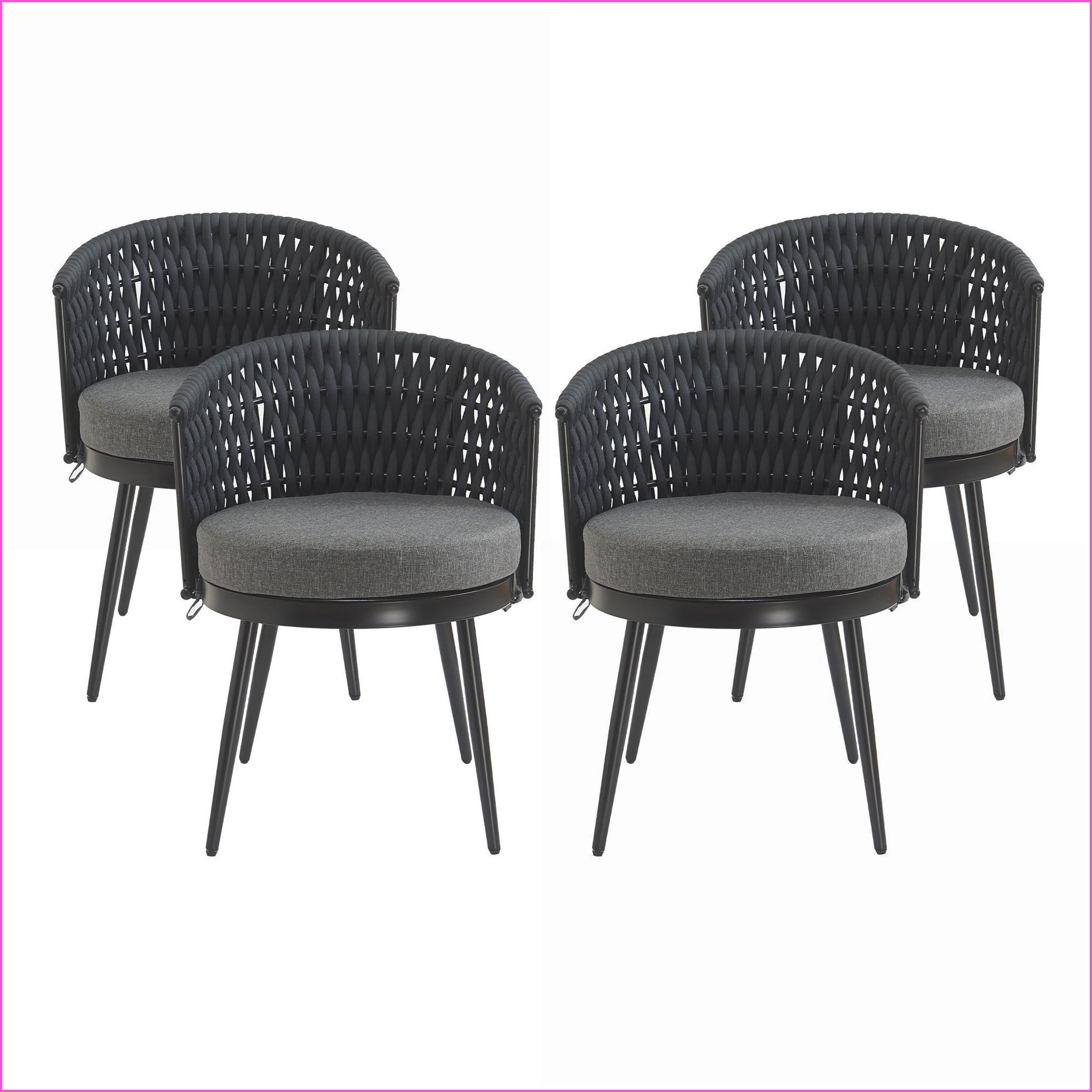Watnature Outdoor Dining Chairs Set of 2 Modern Metal Rope with Dark ...