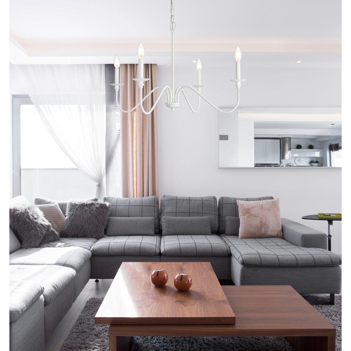 Elegant Lighting Living District LD5006D30WH Rohan 4 Light 30 inch ...