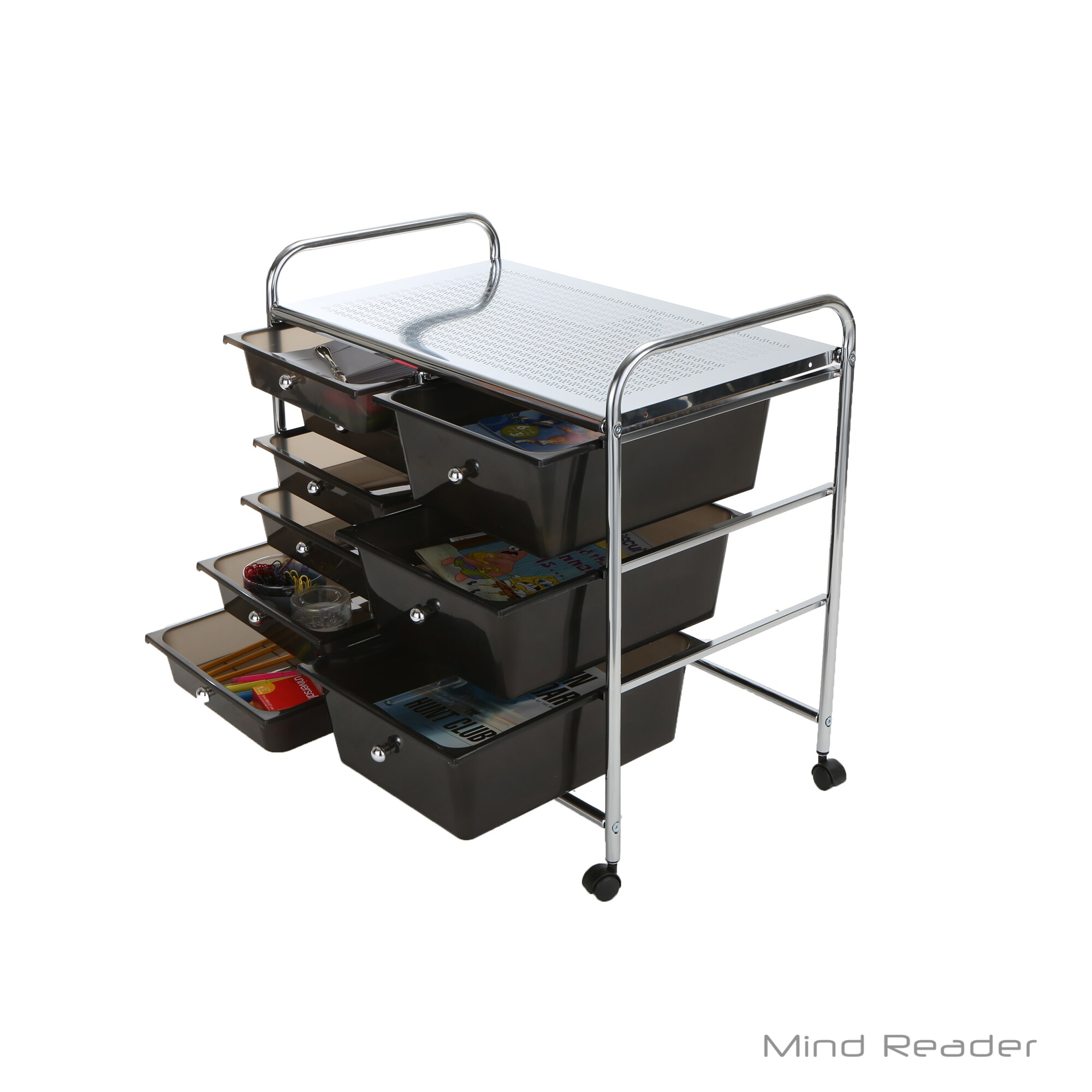Mind Reader Black Office Cart in the Office Carts & Printer Stands department at Lowes.com
