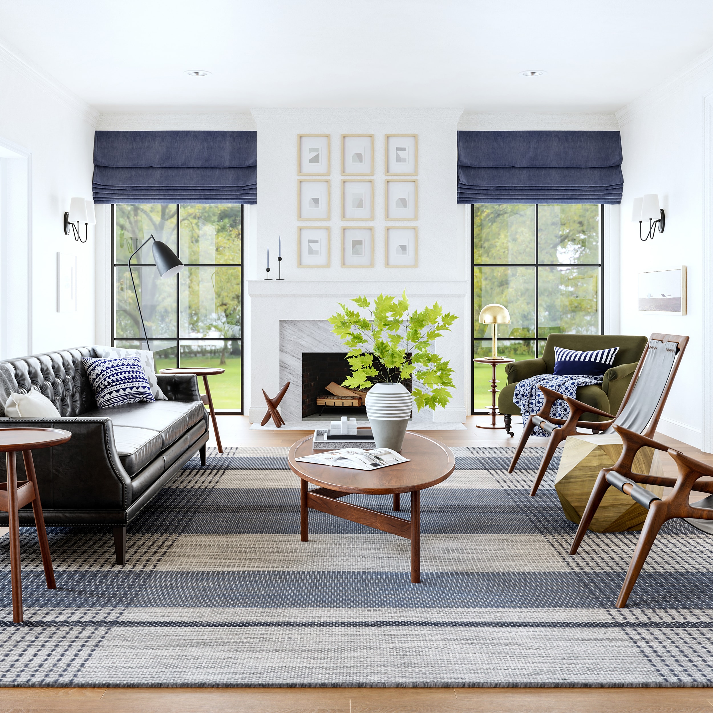 nuLOOM Portland Plaid Wool 8ft. x 10ft. Blue Area Rug in the Rugs ...