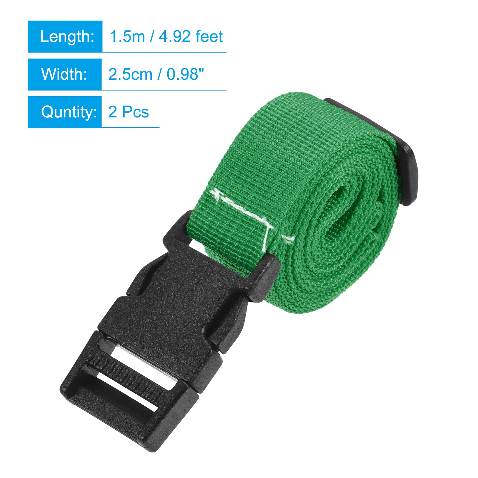 Unique Bargains Luggage Strap 1.5m Length Adjustable Suitcase Belt with ...