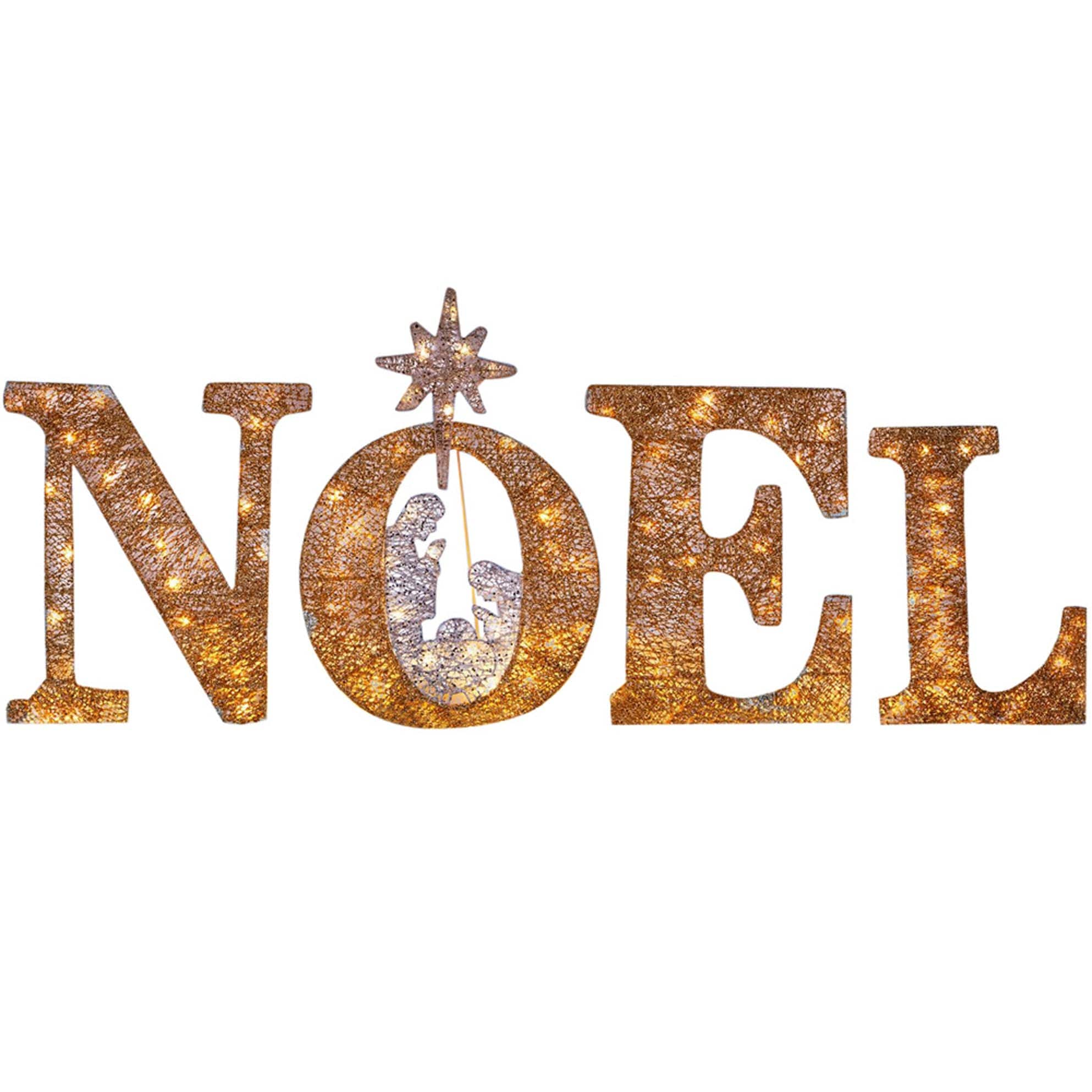 BrylaneHome 46-in Pre-Lit Noel Sign in the Outdoor Christmas ...