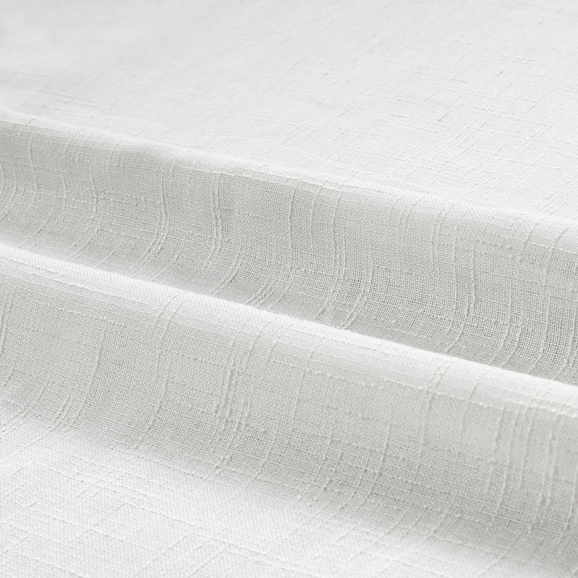 Awesome Home 52-in W x 63-in L White Linen Texture Double Ruffle Back ...