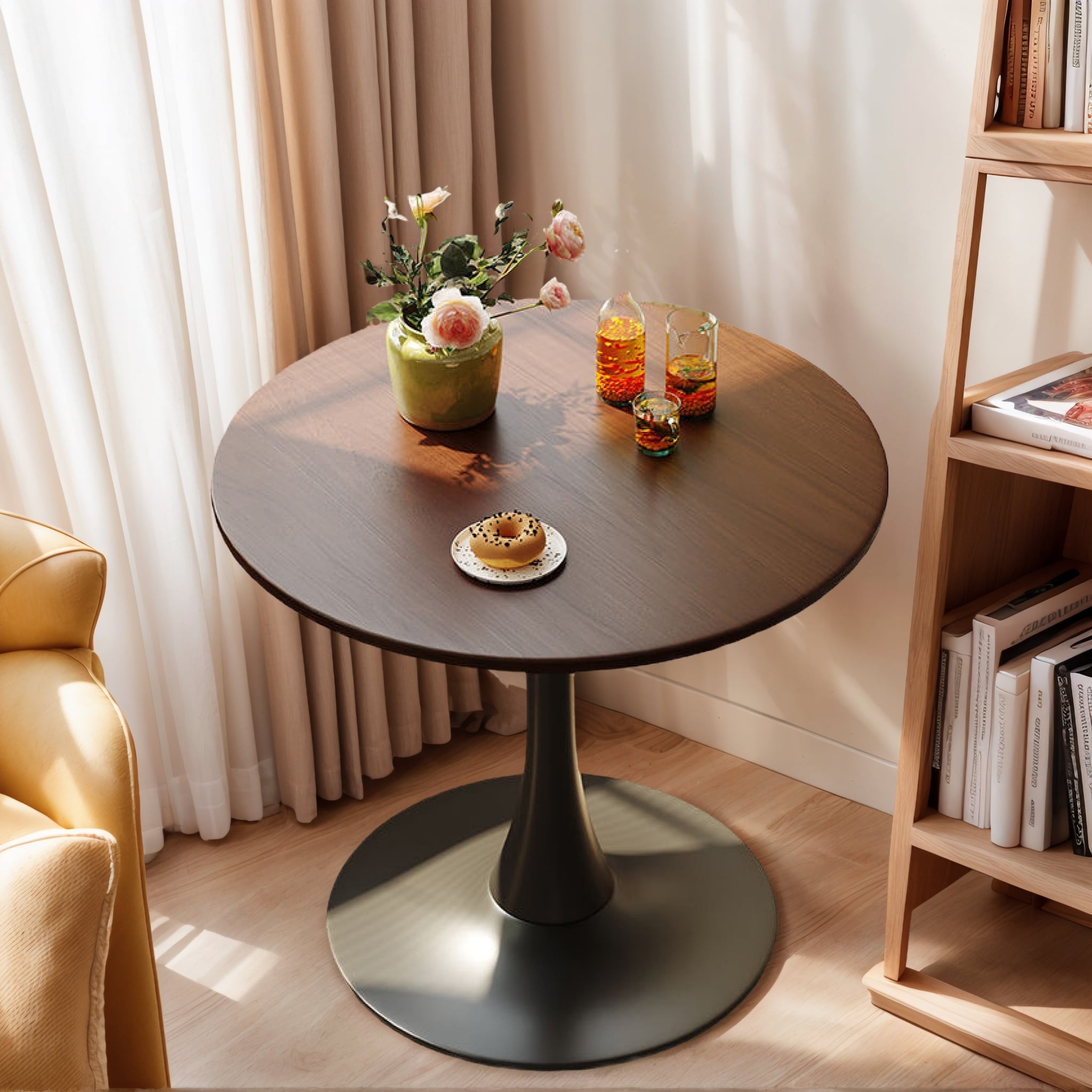 GDFStudio Rowan Mid Century 24-inch Modern Round Dining Table with ...