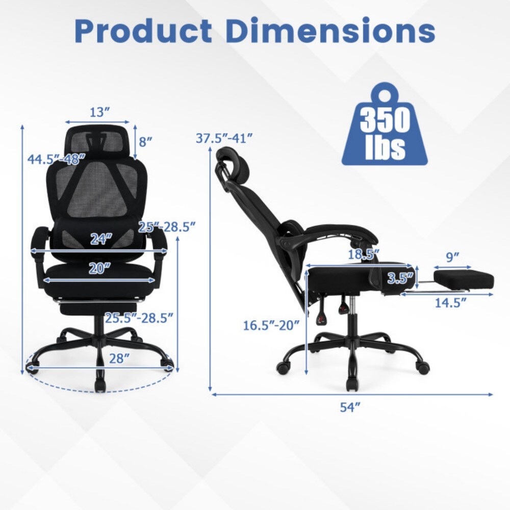 Fenbeli Ergonomic Reclining Office Chair with Adjustable Headrest ...