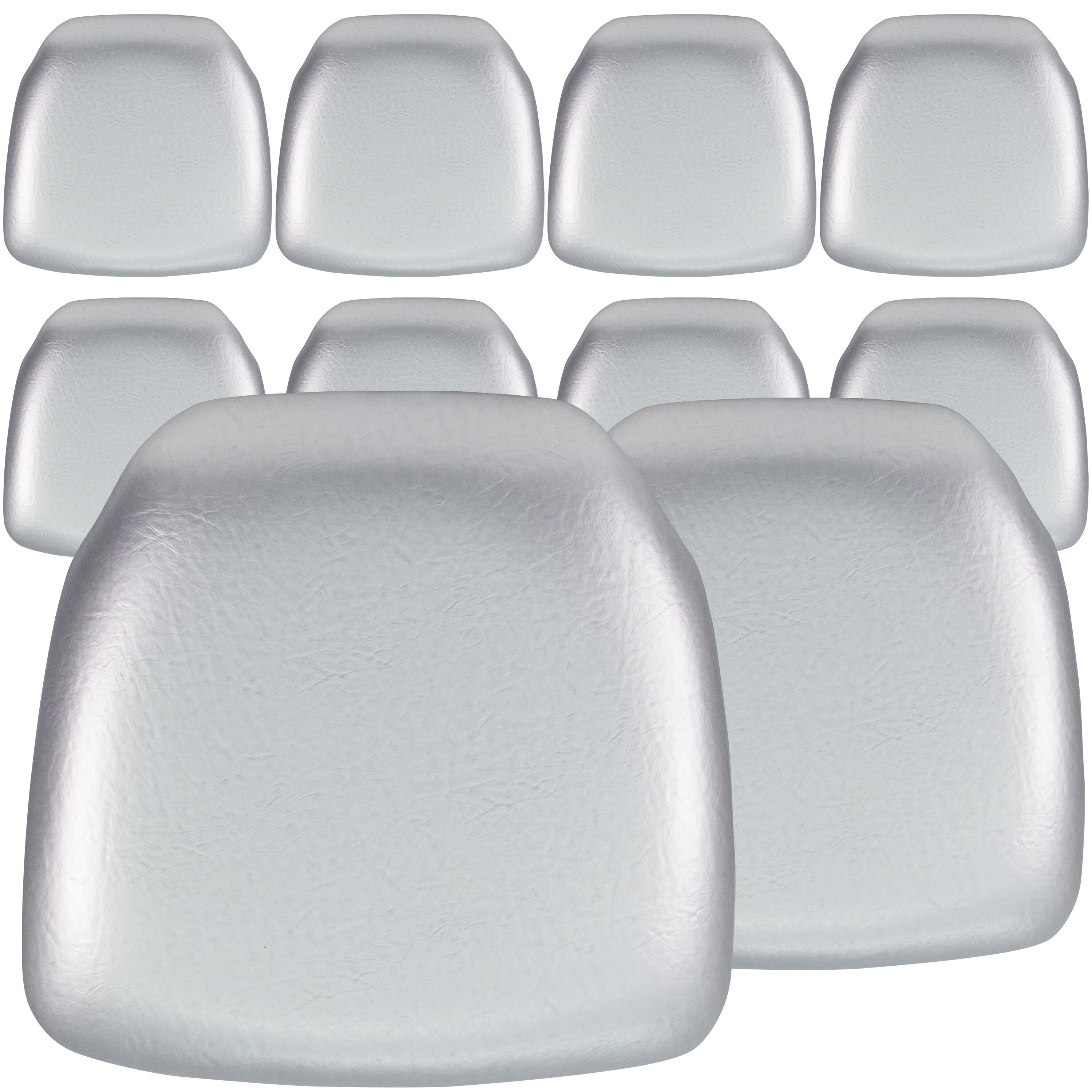 Flash Furniture Amelia 10 Pack Hard Silver Vinyl Chiavari Chair Cushion ...