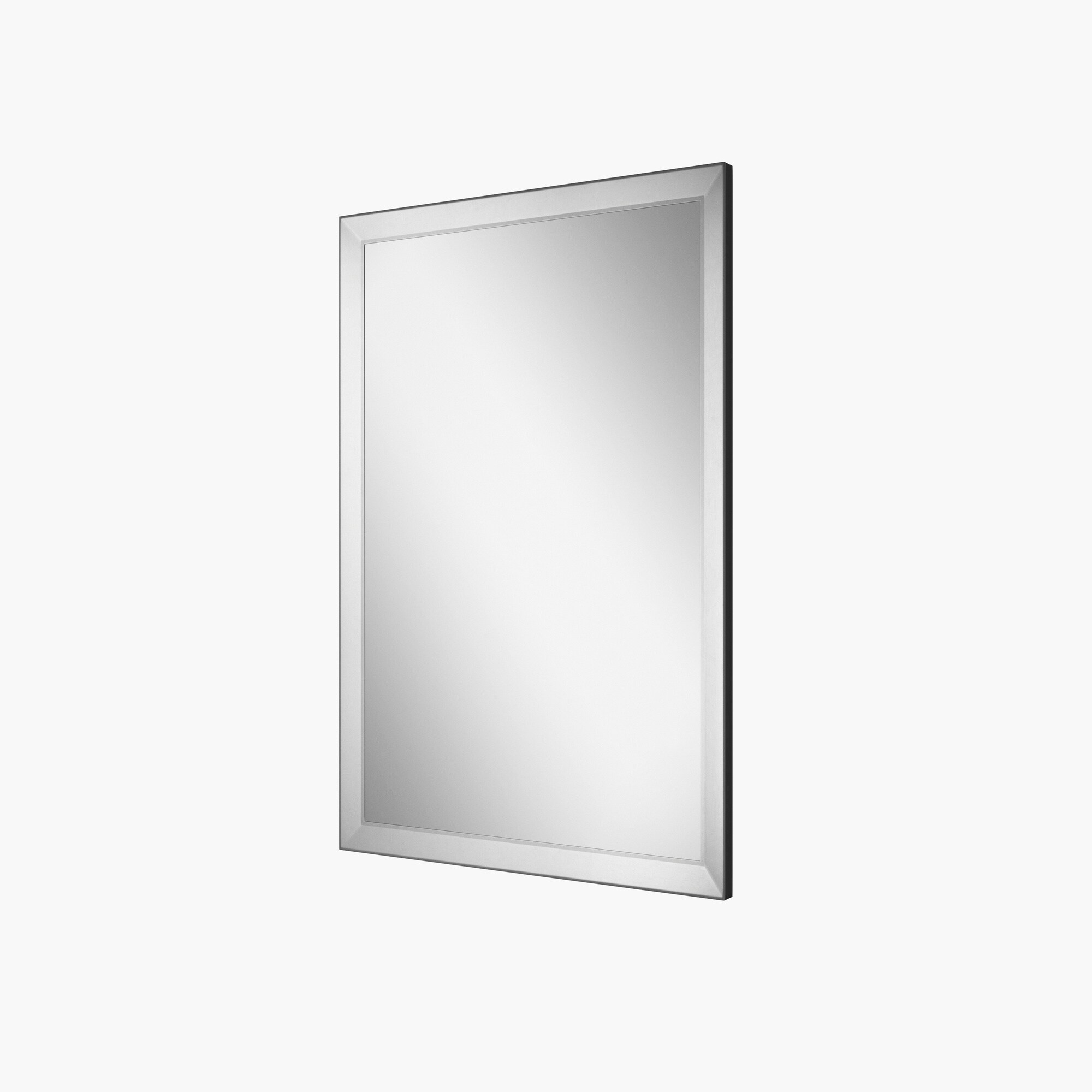 Boyel Living 30 in W x 20 in L Silver Rectangular Slanted Edge Aluminum ...