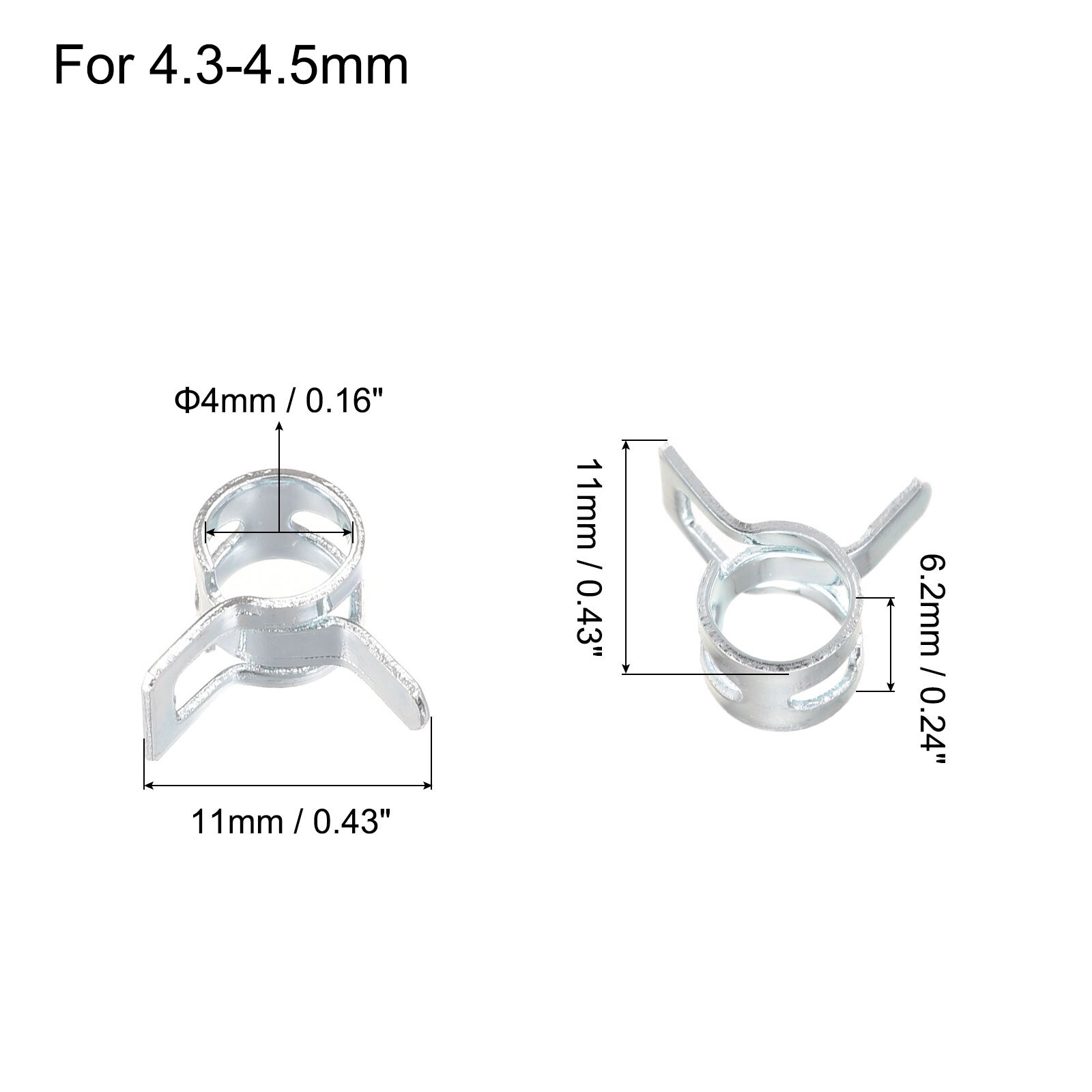 Unique Bargains 10pcs 4mm Spring Band Type Action Fuel/Silicone Vacuum ...