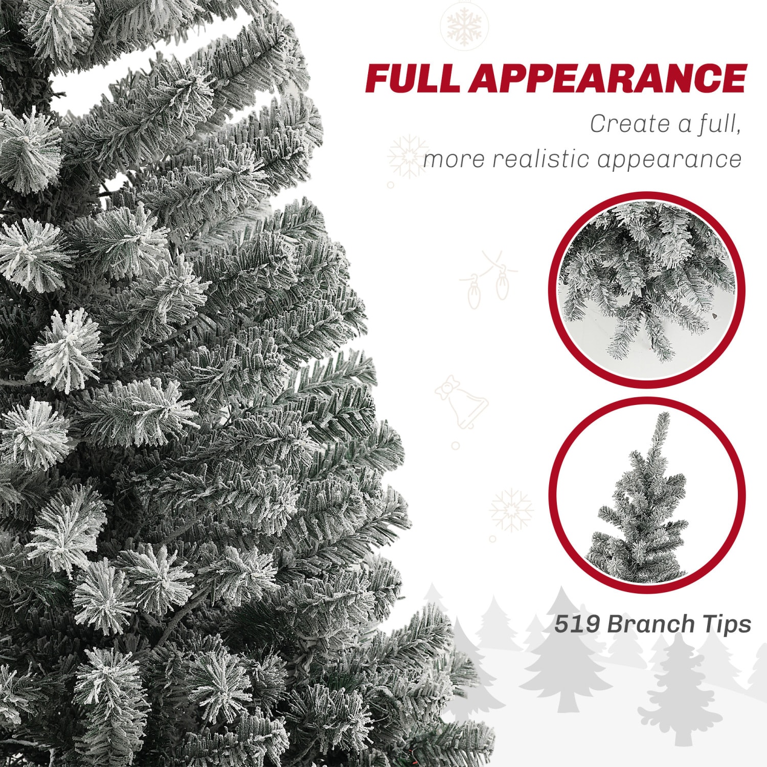 Streamdale Furniture Streamdale 7.5 ft Pre-Lit Pencil Christmas Tree ...