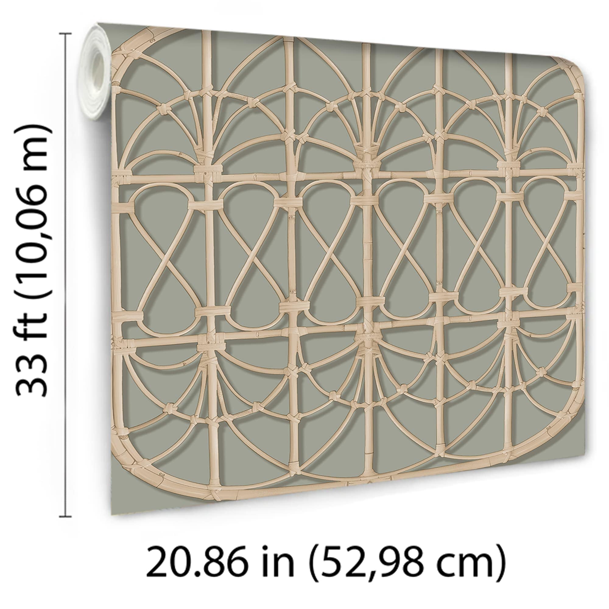 Veer Decor Lattice Rattan Panels Grey Wallpaper in the Wallpaper ...