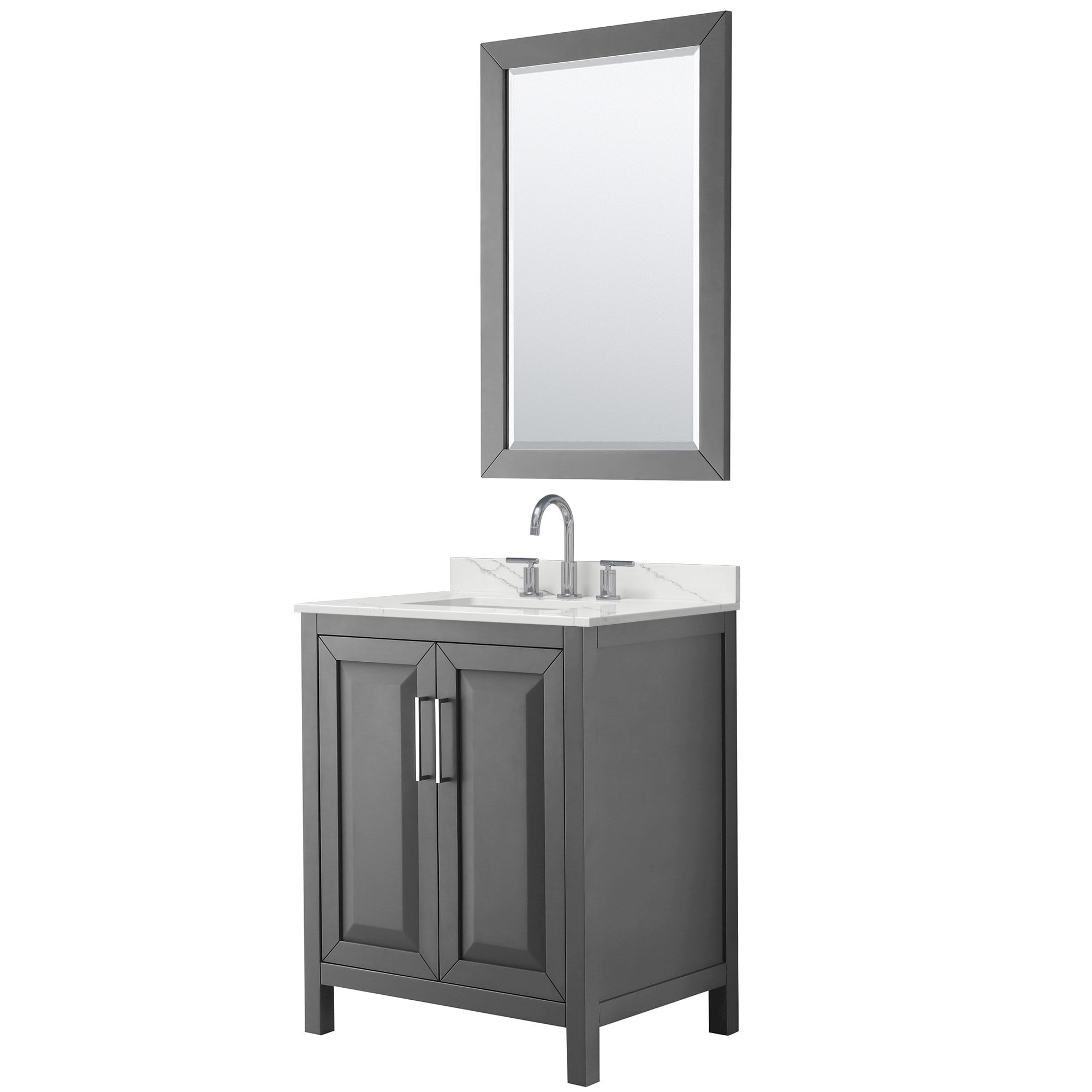 Wyndham Collection Daria 30-in Dark Gray with Polished Chrome Trim ...
