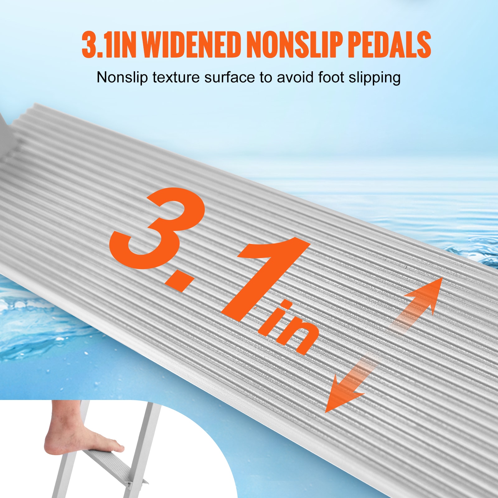 GIVIMO 4-Step Removable Dock Ladder with 500-lb Capacity in 6063 ...