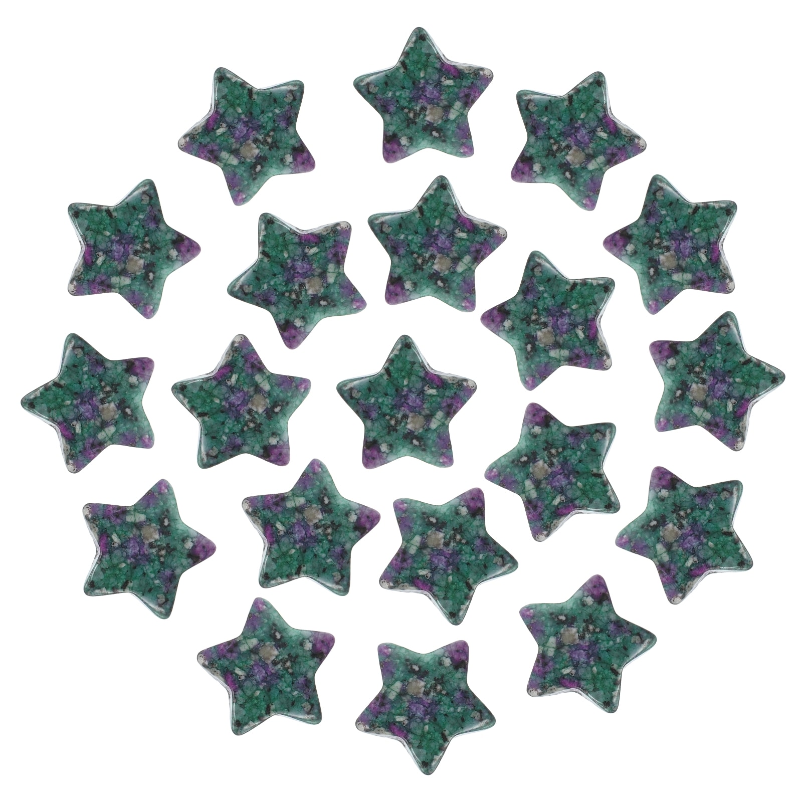 PATIKIL 20 Pcs Natural Star Crystal Stone 0.8 Inch Polished Star ...
