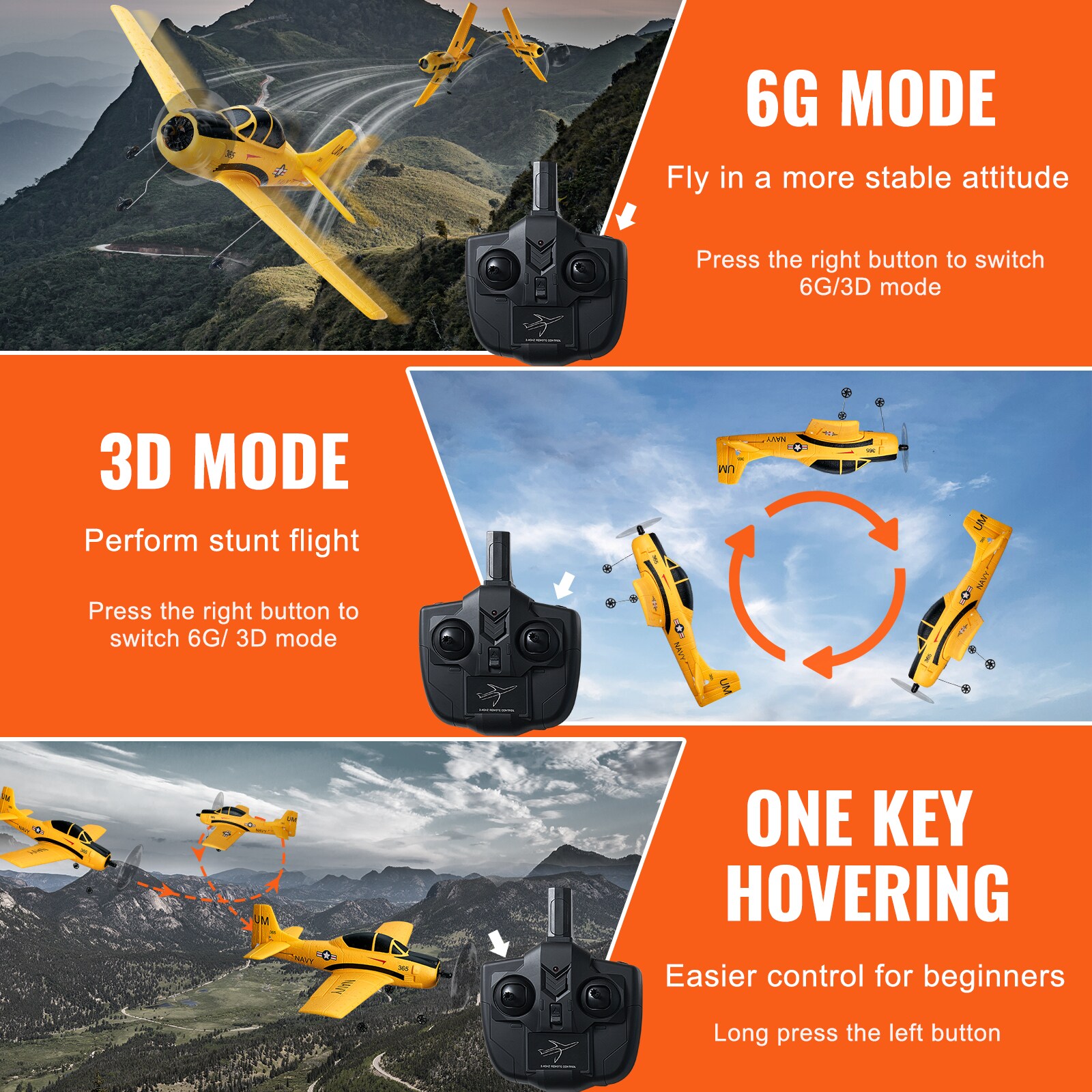 GIVIMO 2.4GHz 4-Channel RC Plane with 6-Axis Gyro Stabilizer Ready-to ...