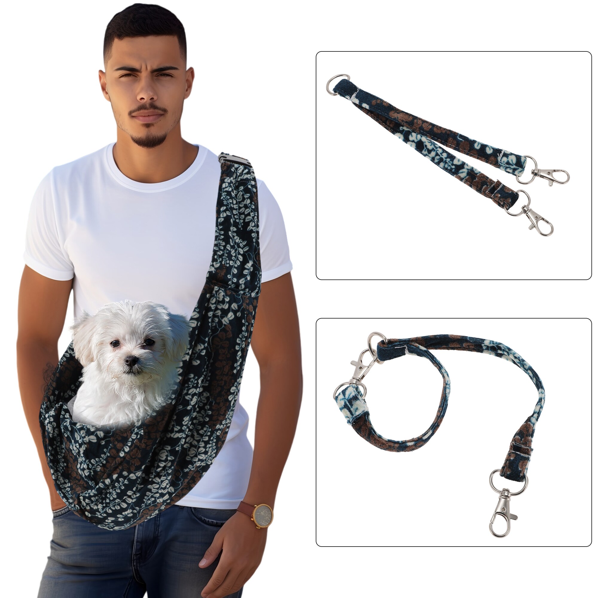 Unique Bargains Pet Sling Carrier Adjustable Pet Sling Pet Chests Bag ...