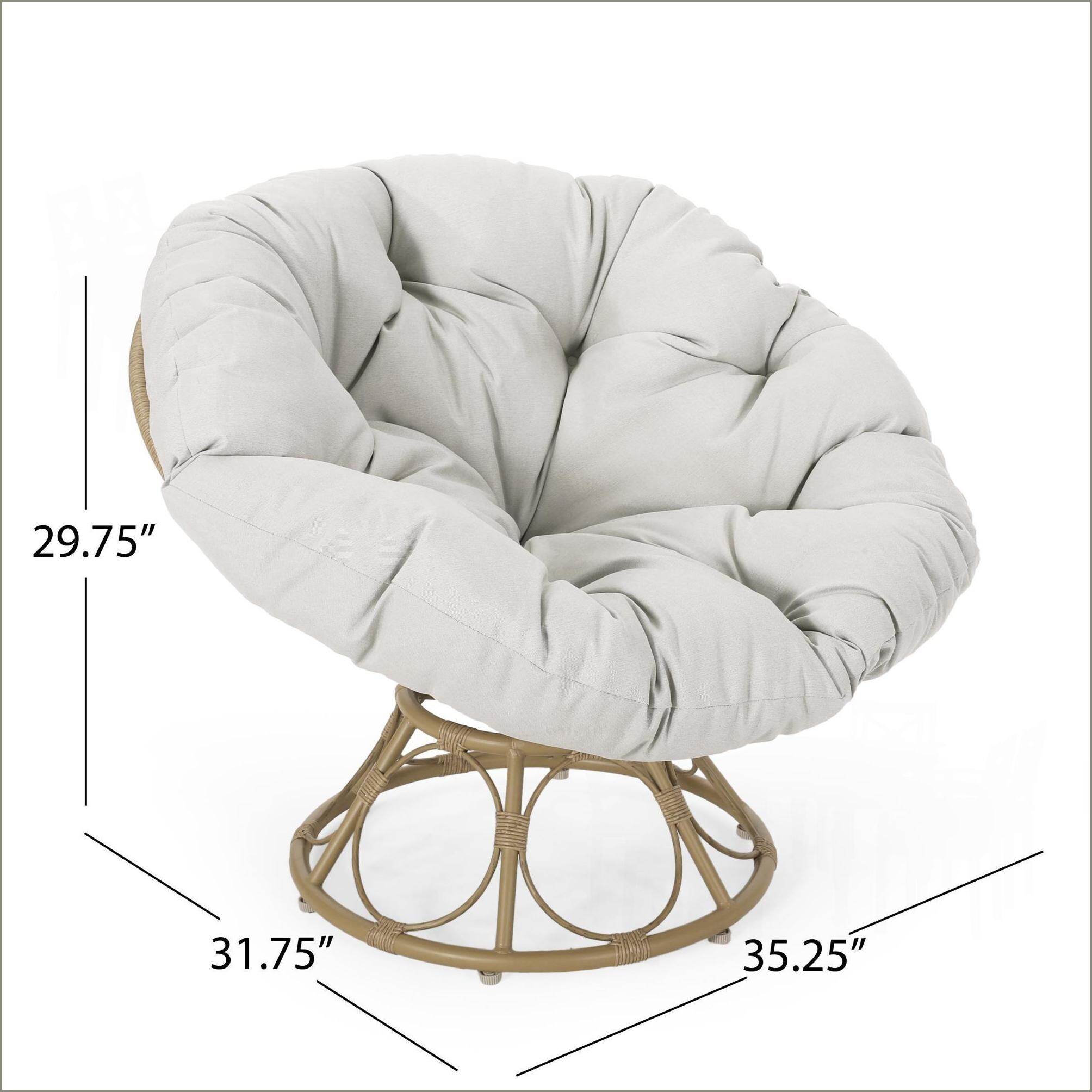 Watnature Patio Papasan ChairBeige Cushion n ampTan Brown Frame with ...