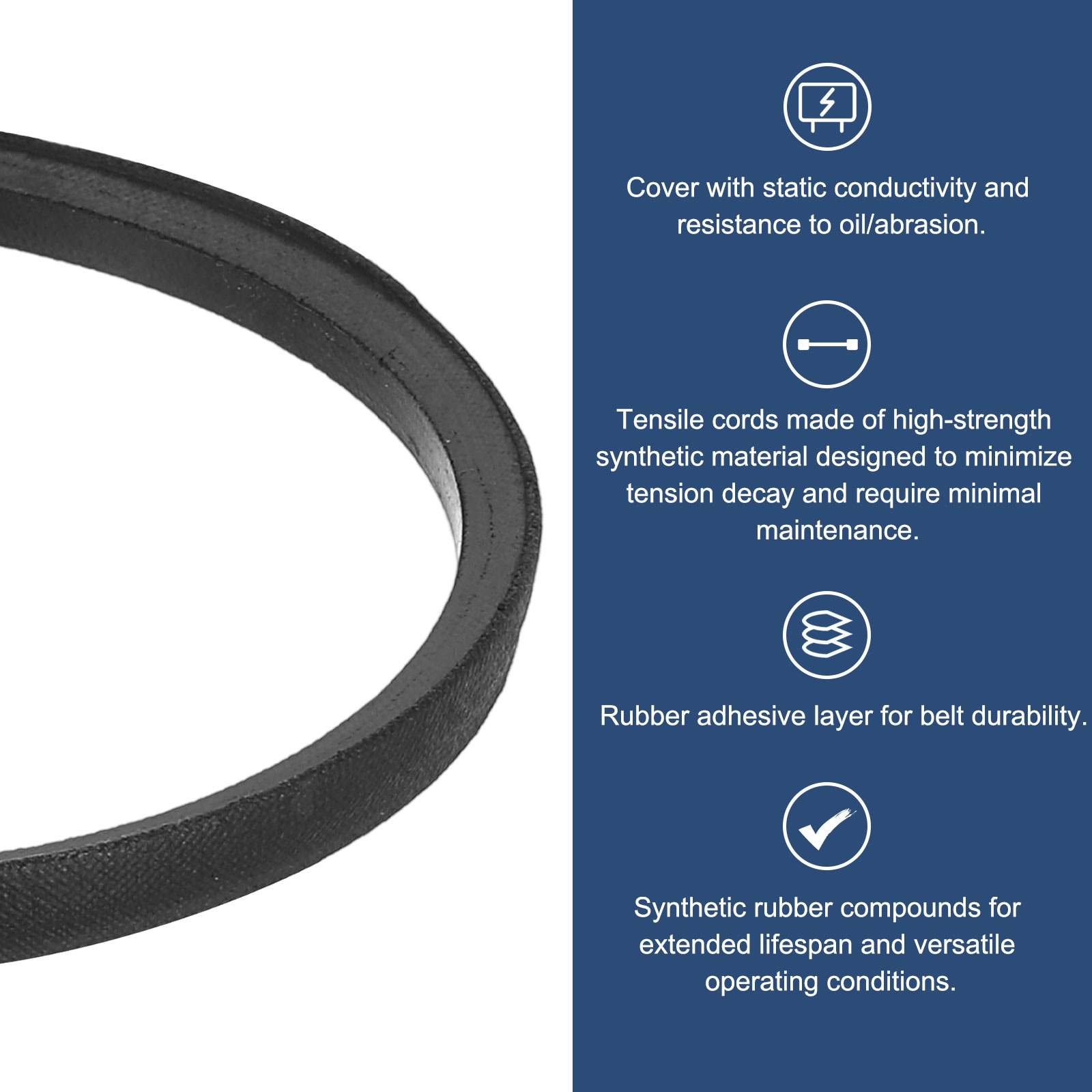 Unique Bargains 2pcs 3L160 Classic Wrapped Rubber V-Belt 16inch(406mm ...