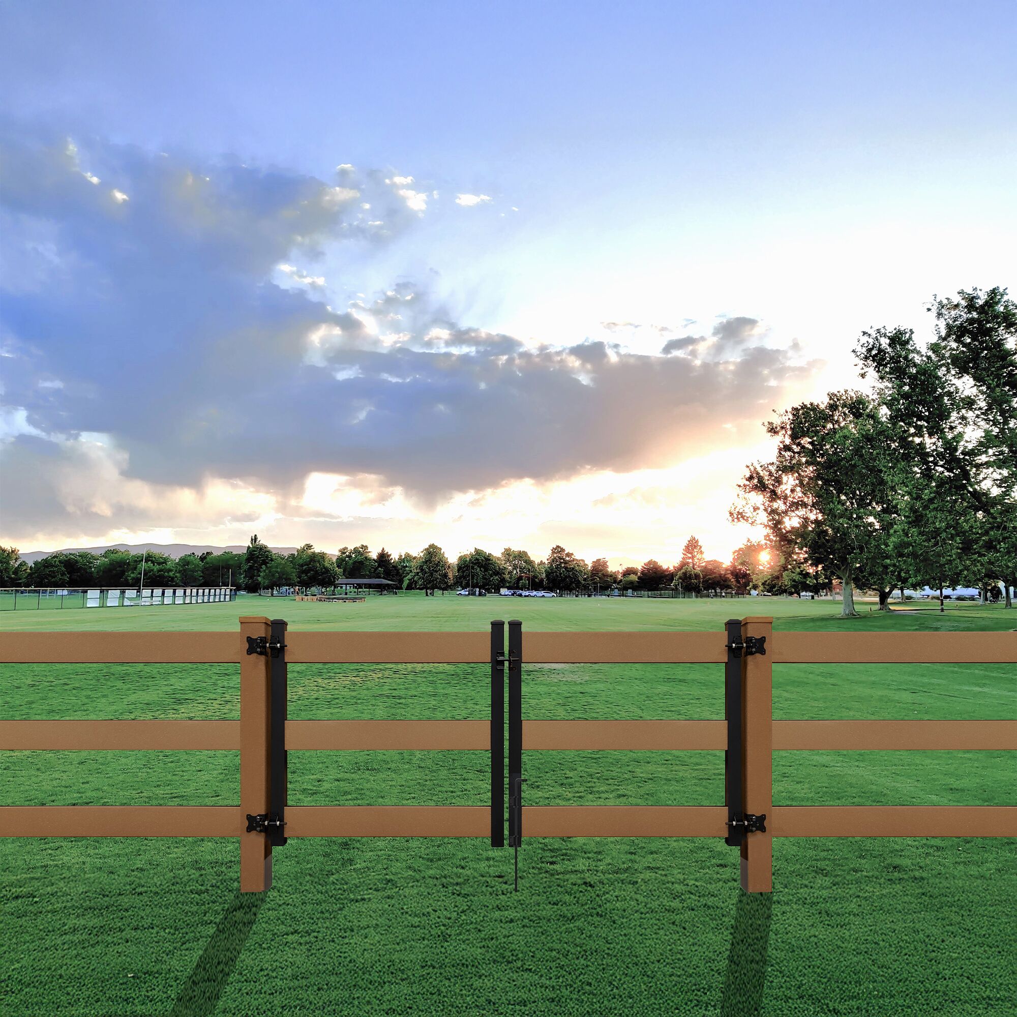 Trex Fencing Shenandoah 4-ft H x 8-ft W Saddle Brown Residential ...