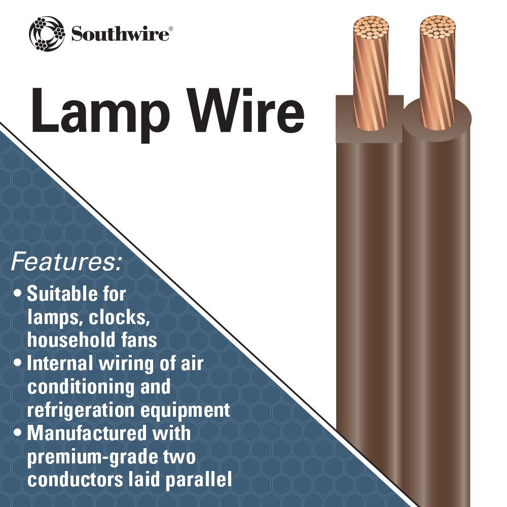 Southwire 100-ft 18/2 Brown Stranded Lamp Cord in the Lamp Cords ...