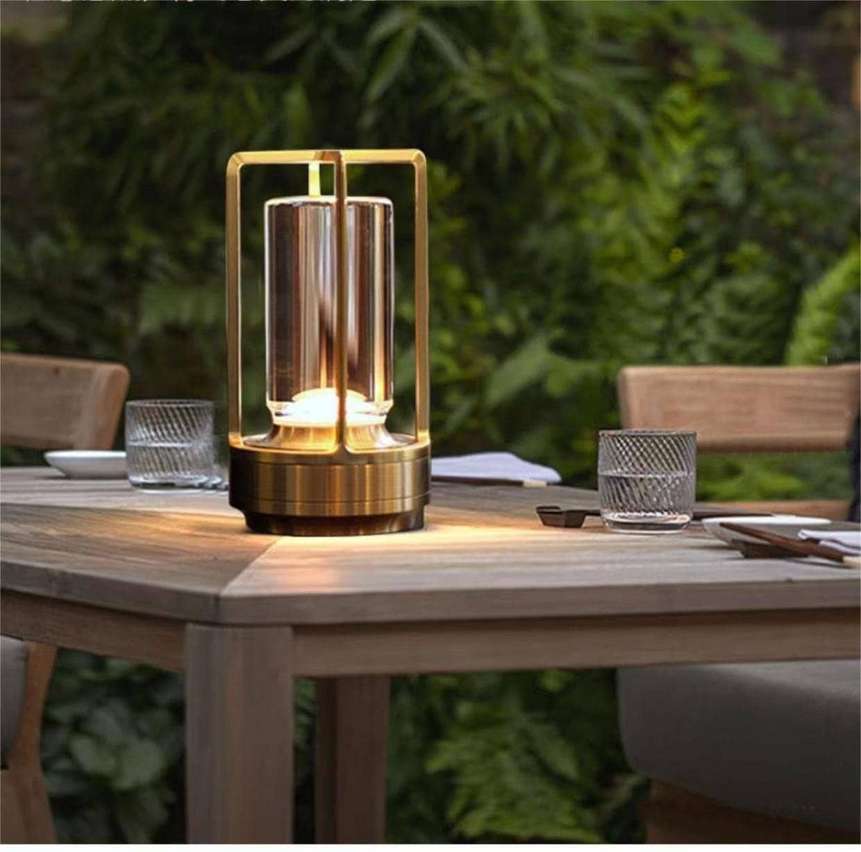 Oyezvary Portable Metal Table Lamp Gold Cordless LED Touch Control 3 ...