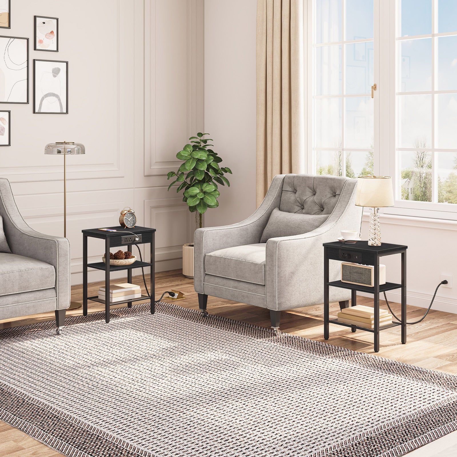 Slickblue Compact Sofa Side Table (15 W x 21.7 H Inch) Rectangular ...