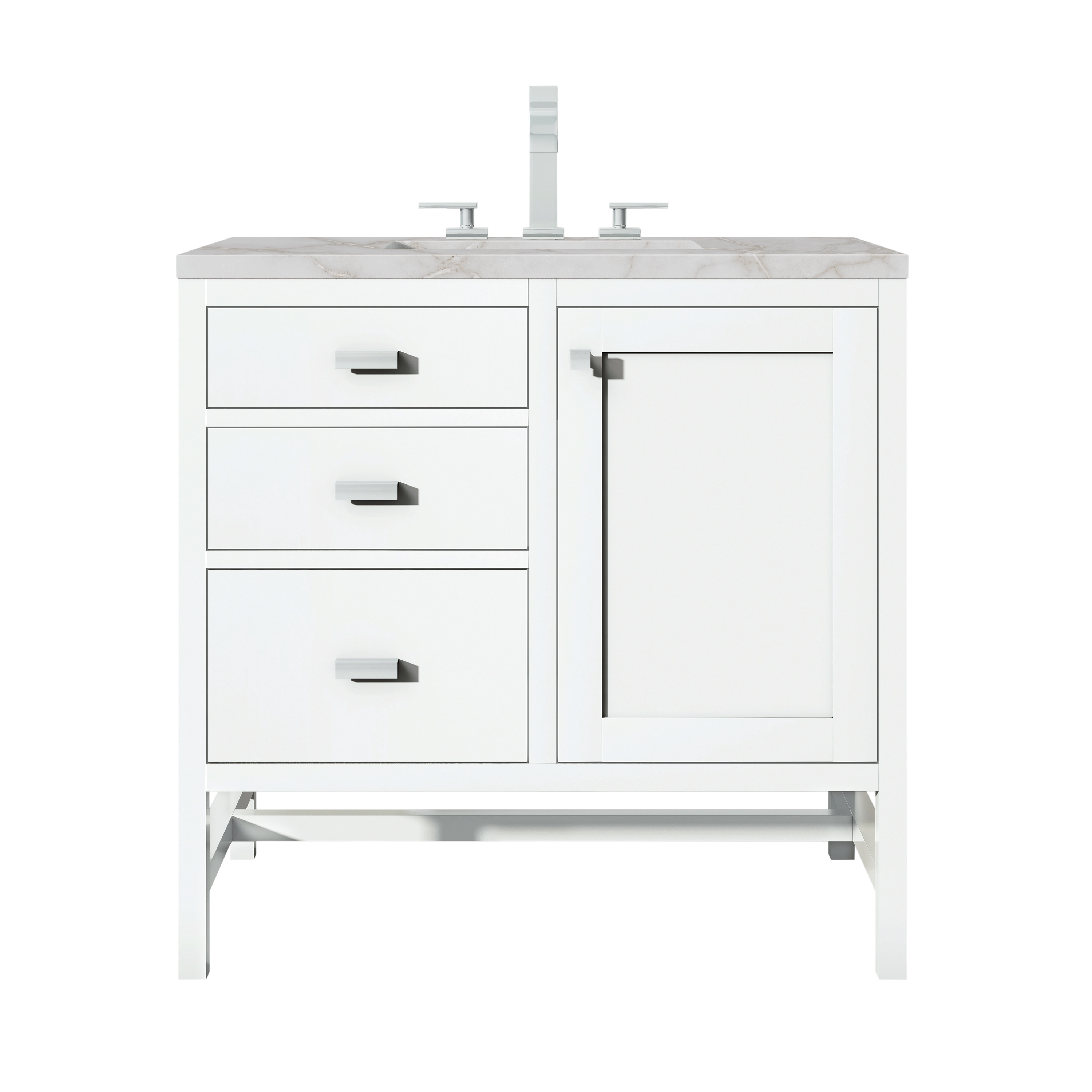 James Martin Vanities Addison 36-in Glossy White Undermount Single Sink ...