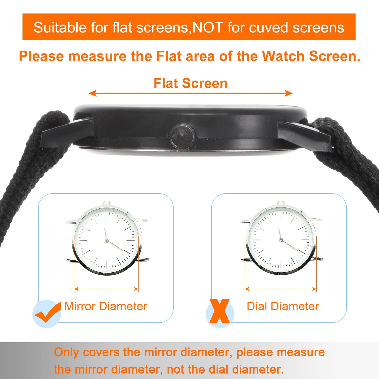 Harfington 5pcs Watch Glass Screen Protectors 27mm HD Tempered Glass ...