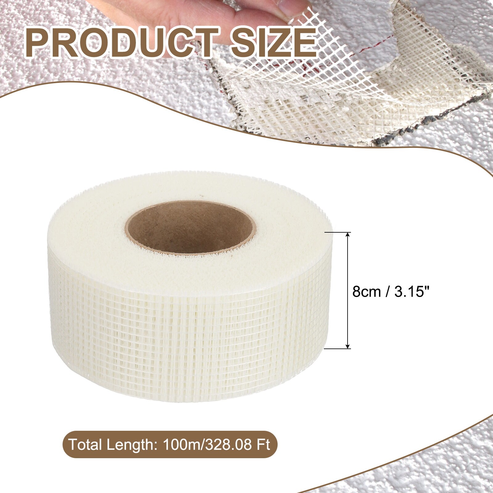 PATIKIL Drywall Repair Mesh Tape 3 inch x 328 ft Fiberglass Repair ...