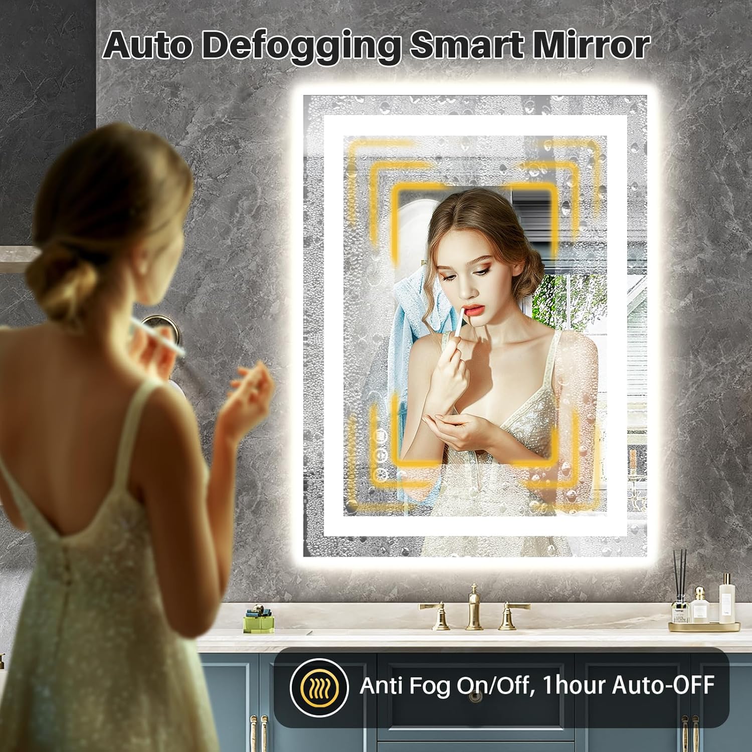 Blisstyle Tempered Glass Backlit Frontlit 24-in x 32-in Polished ...