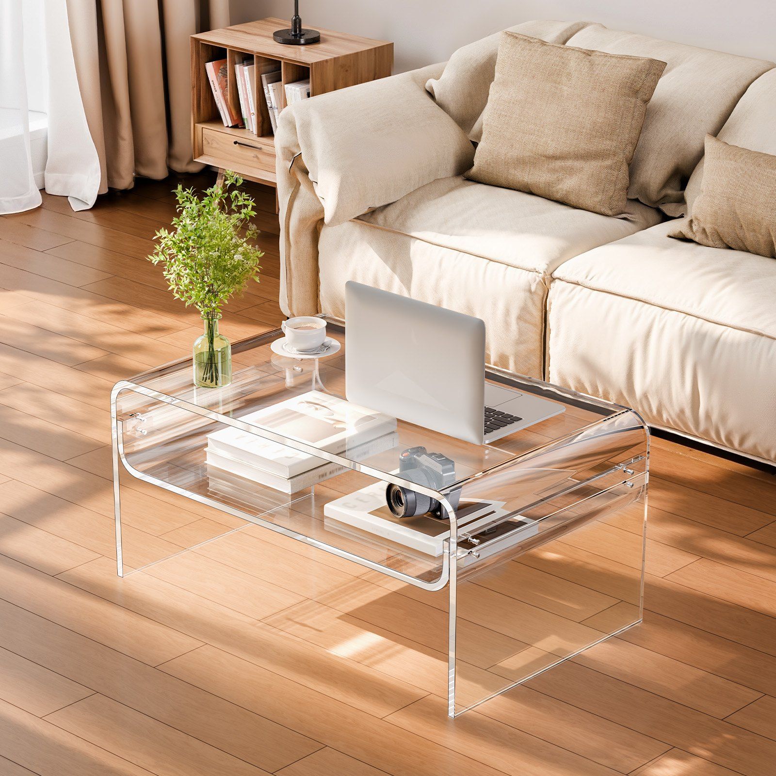 Slickblue Contemporary Rectangle Acrylic Clear Transparent Finish ...