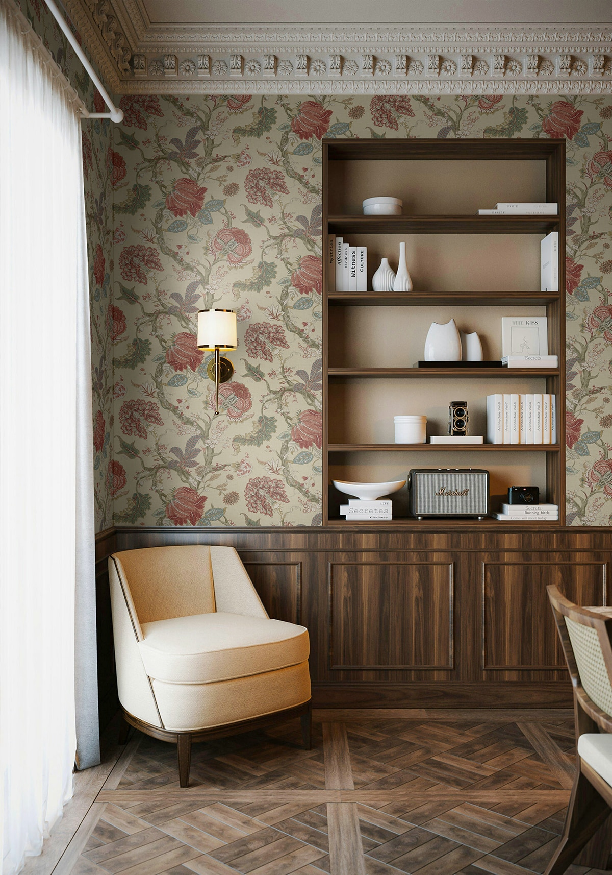 NextWall 30.75-sq ft Pine and Rosewood Non-woven Floral Self-adhesive ...