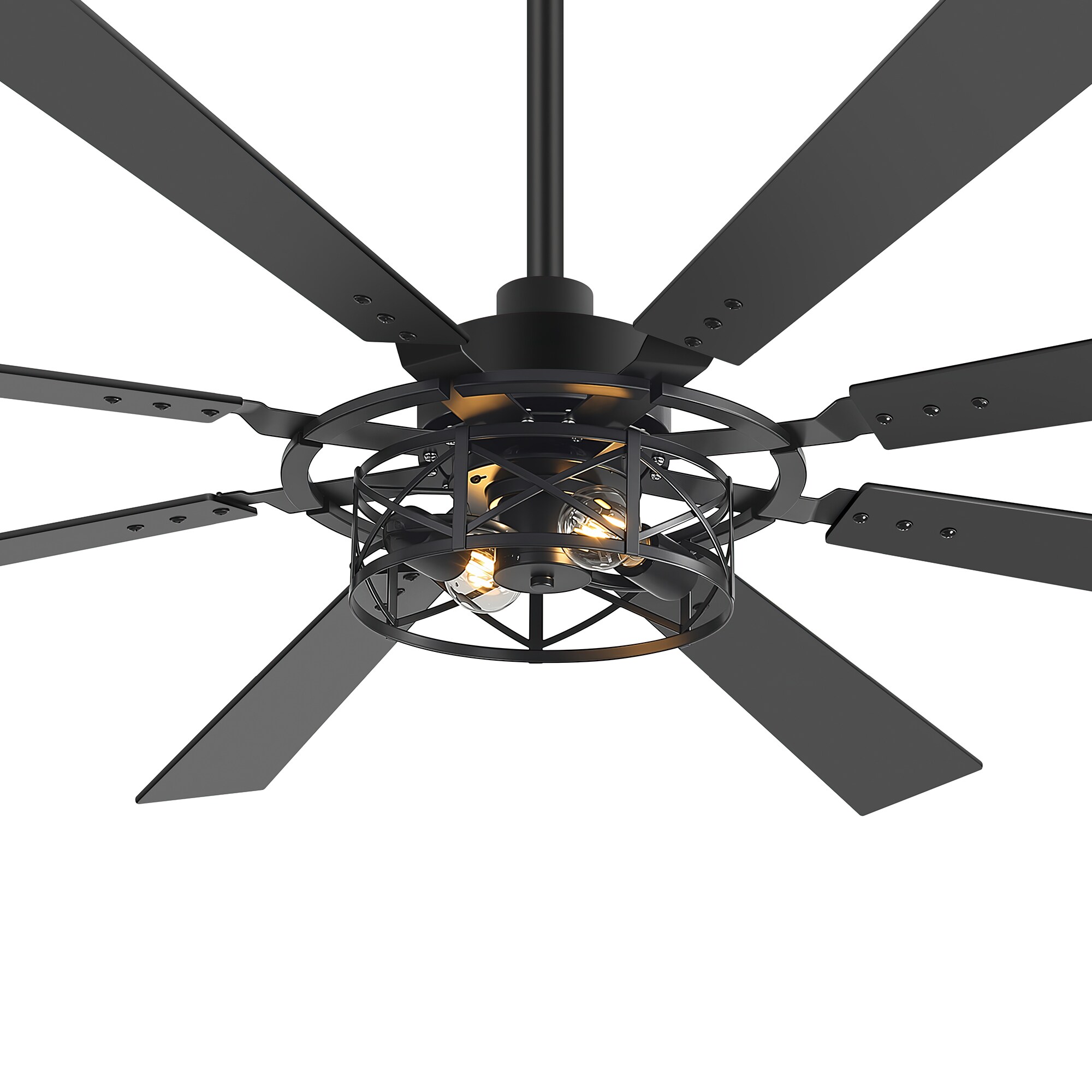 Breezary Architectural Dual-Ring 65-in Matte Black with Black and Rich ...